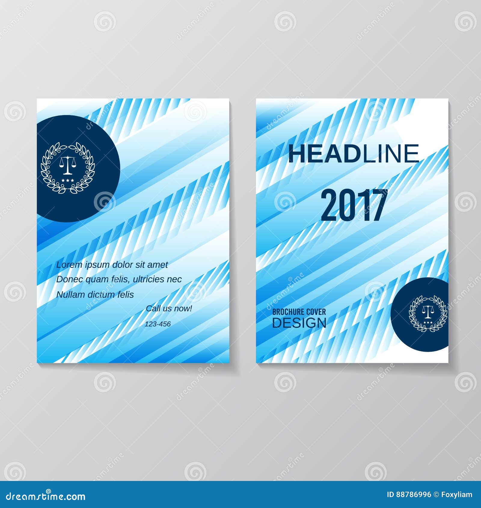 Abstract Blue Brochure Design Template Stock Vector - Illustration of ...