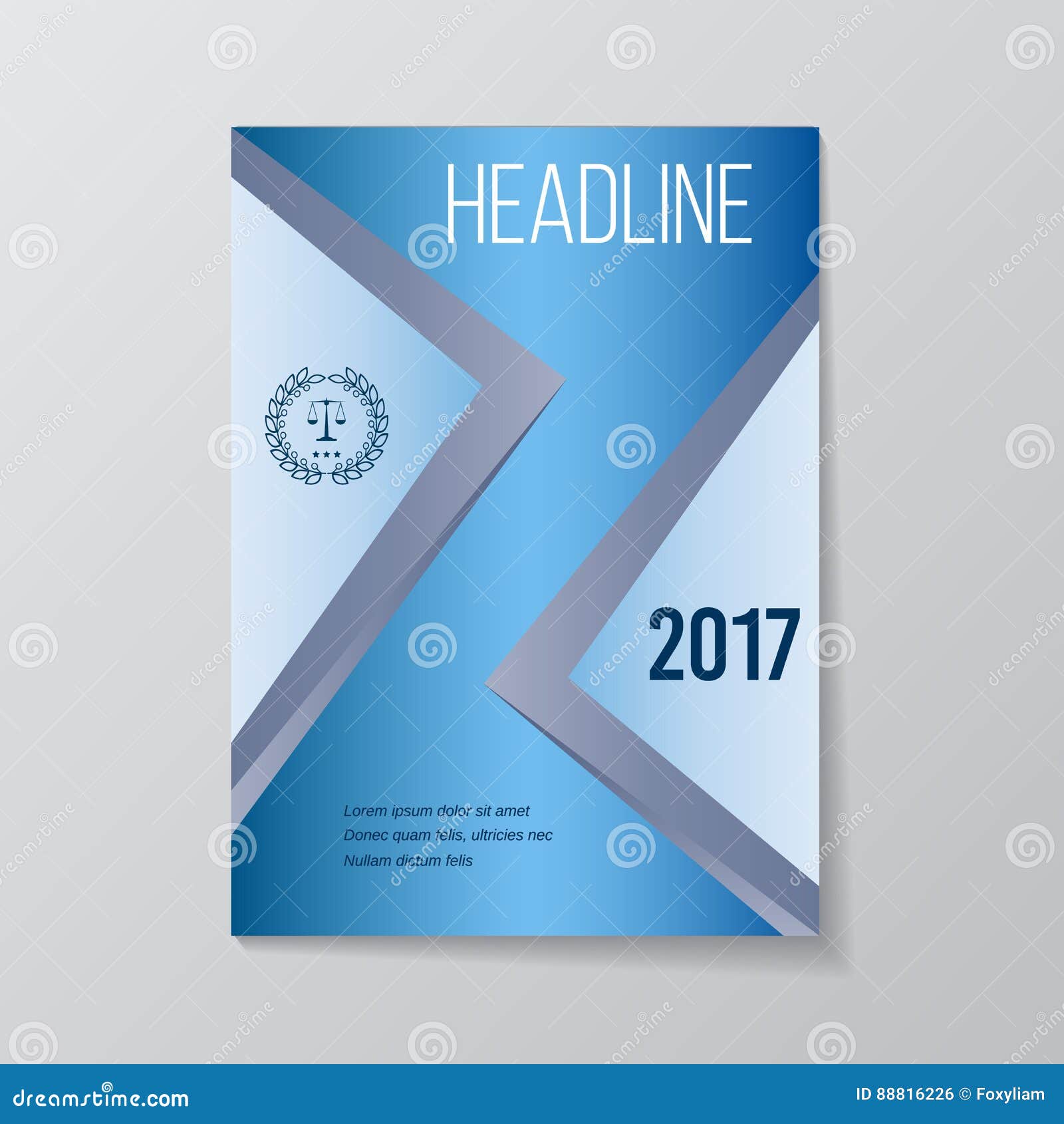 Abstract Blue Brochure Design Template Stock Vector - Illustration of ...