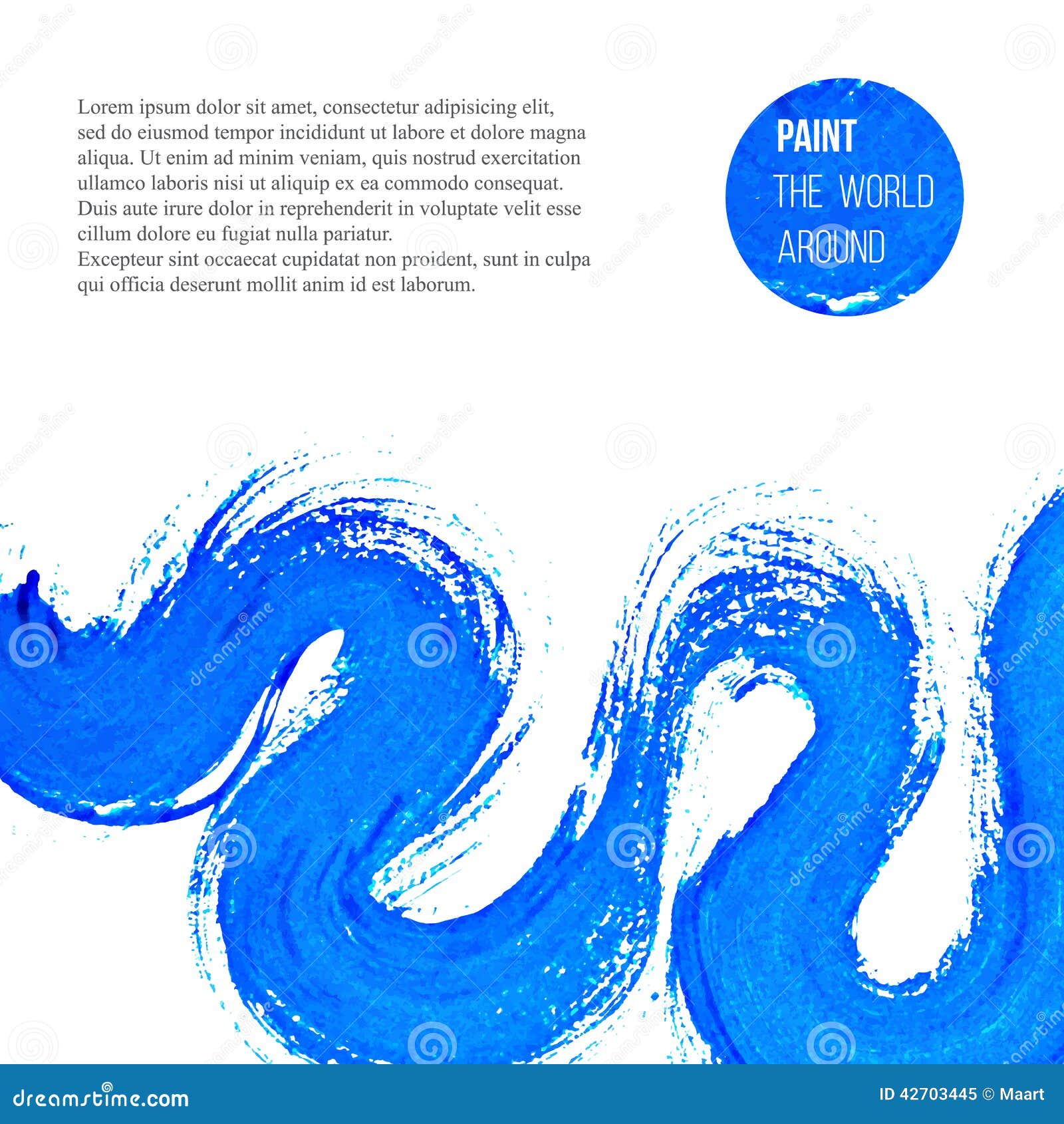 Abstract blue brush stroke stock vector. Illustration of brush - 42703445