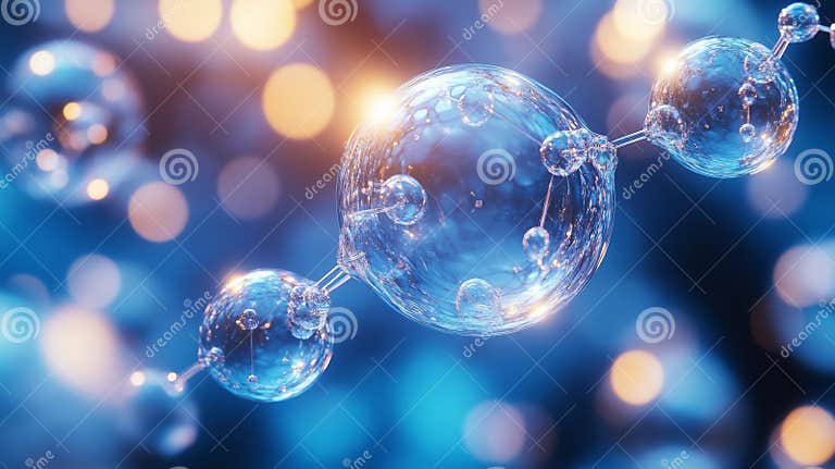 Abstract Blue Bubble Molecules Stock Illustration - Illustration of ...