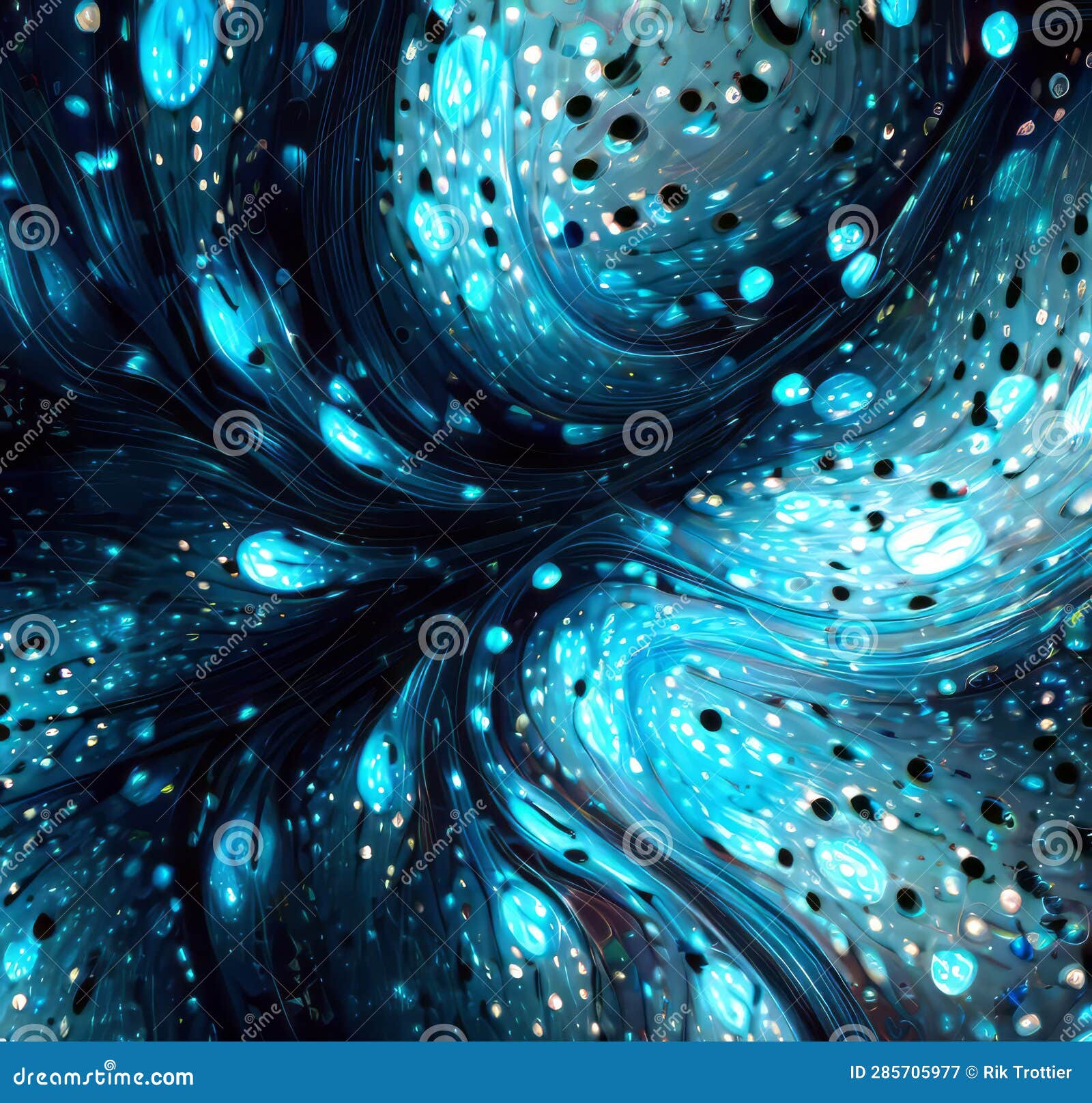 Glassy 3D Bubbles Floating And Melting Int The Liquid Goo. Stock ...