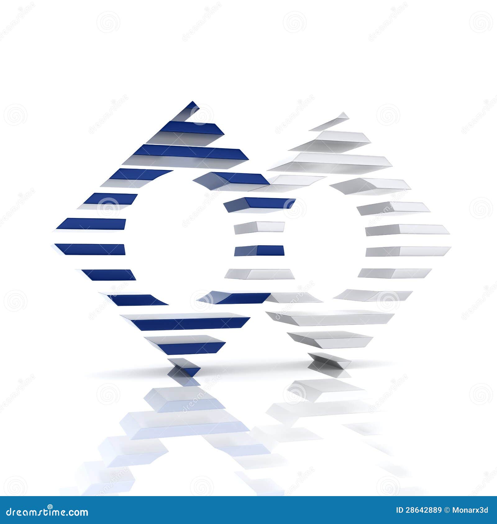 Abstract Blue Business Symbol with 2 Elements Stock Illustration ...