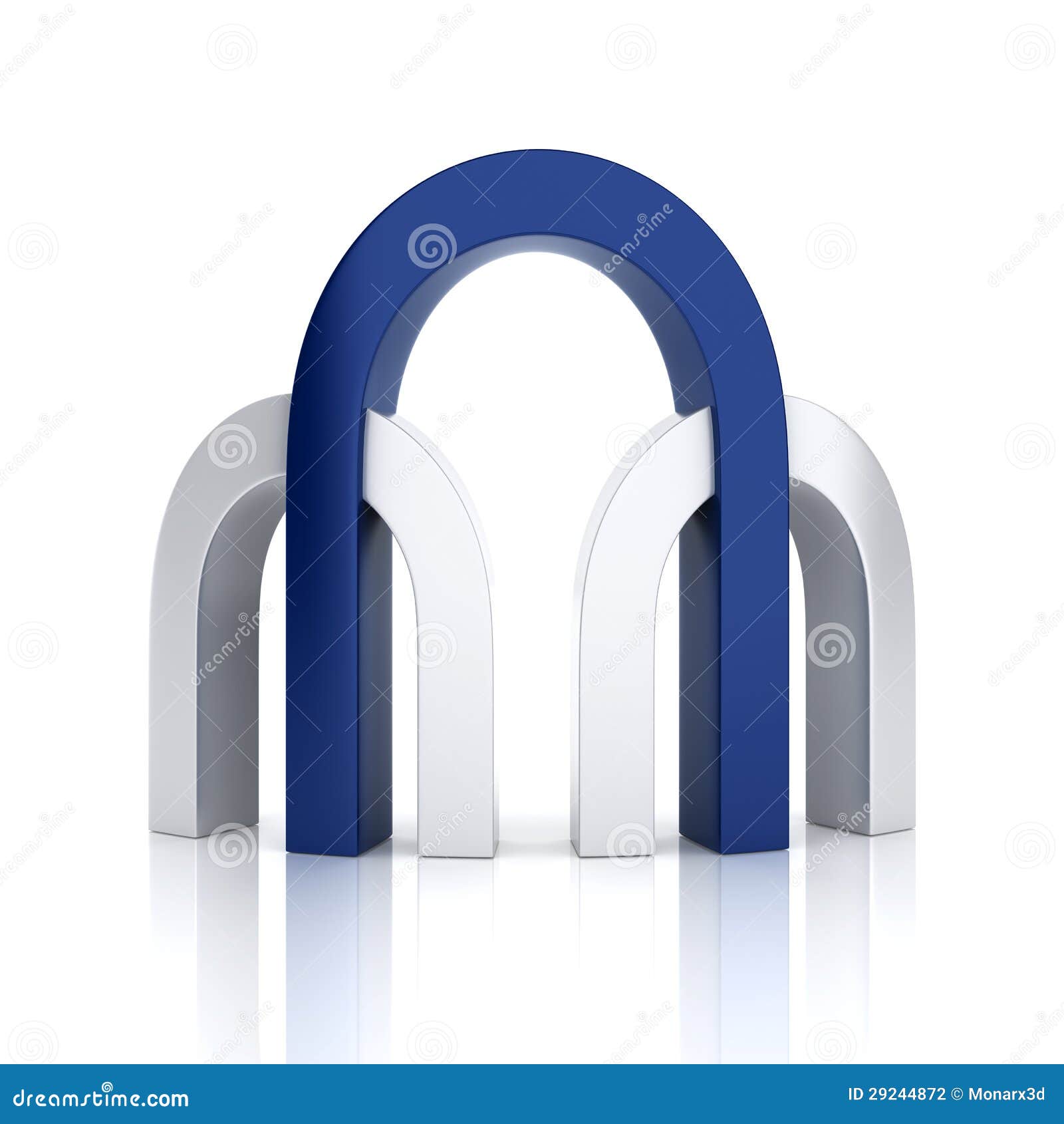 Abstract Blue Business Symbol with 3 Archs Stock Illustration ...