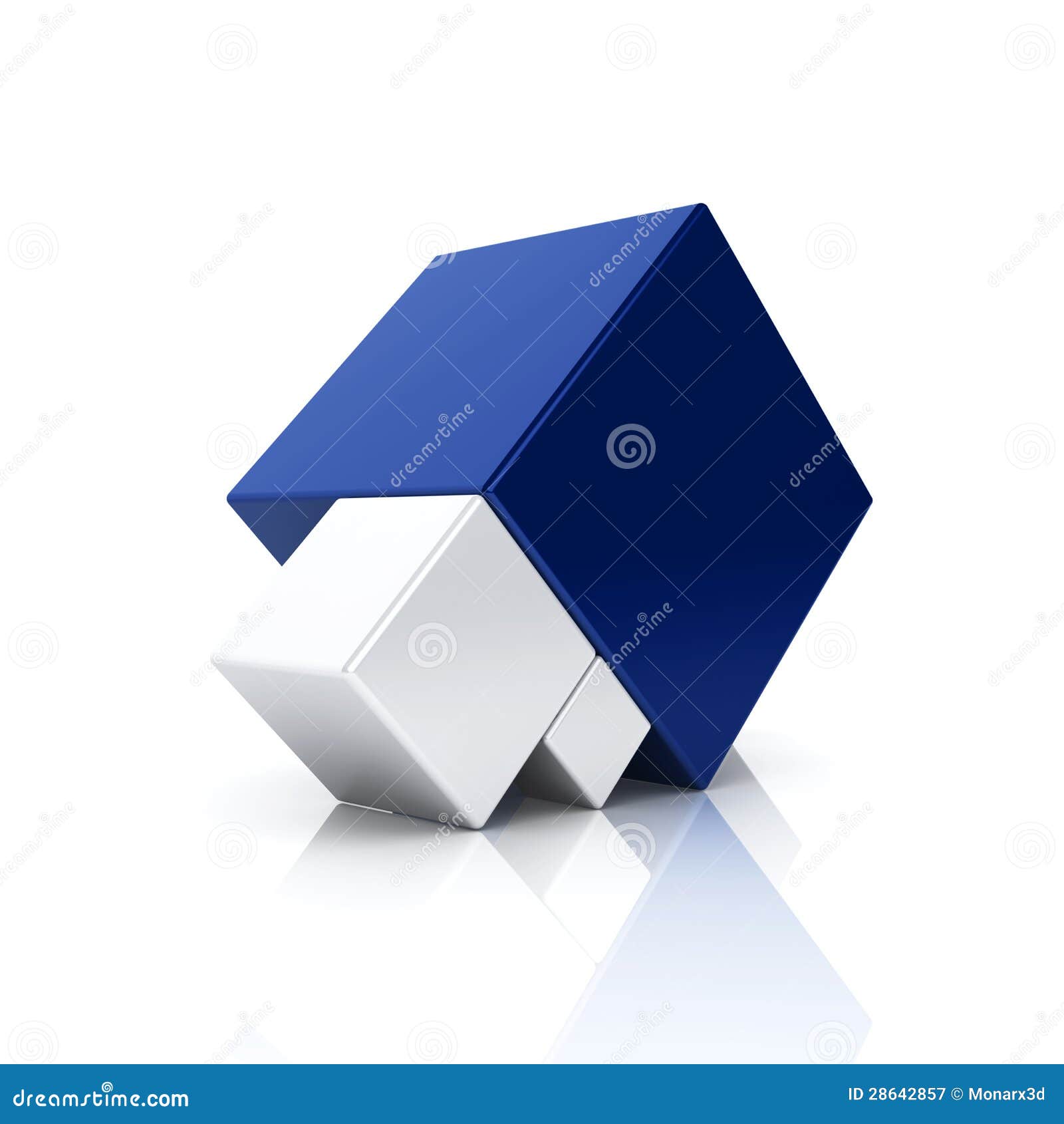 Abstract Blue Business Symbol with 3 Cubes Stock Illustration ...