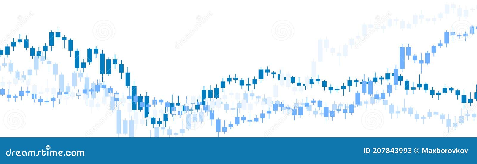 Abstract Blue Candlestick Graphics on White Background Stock Vector ...