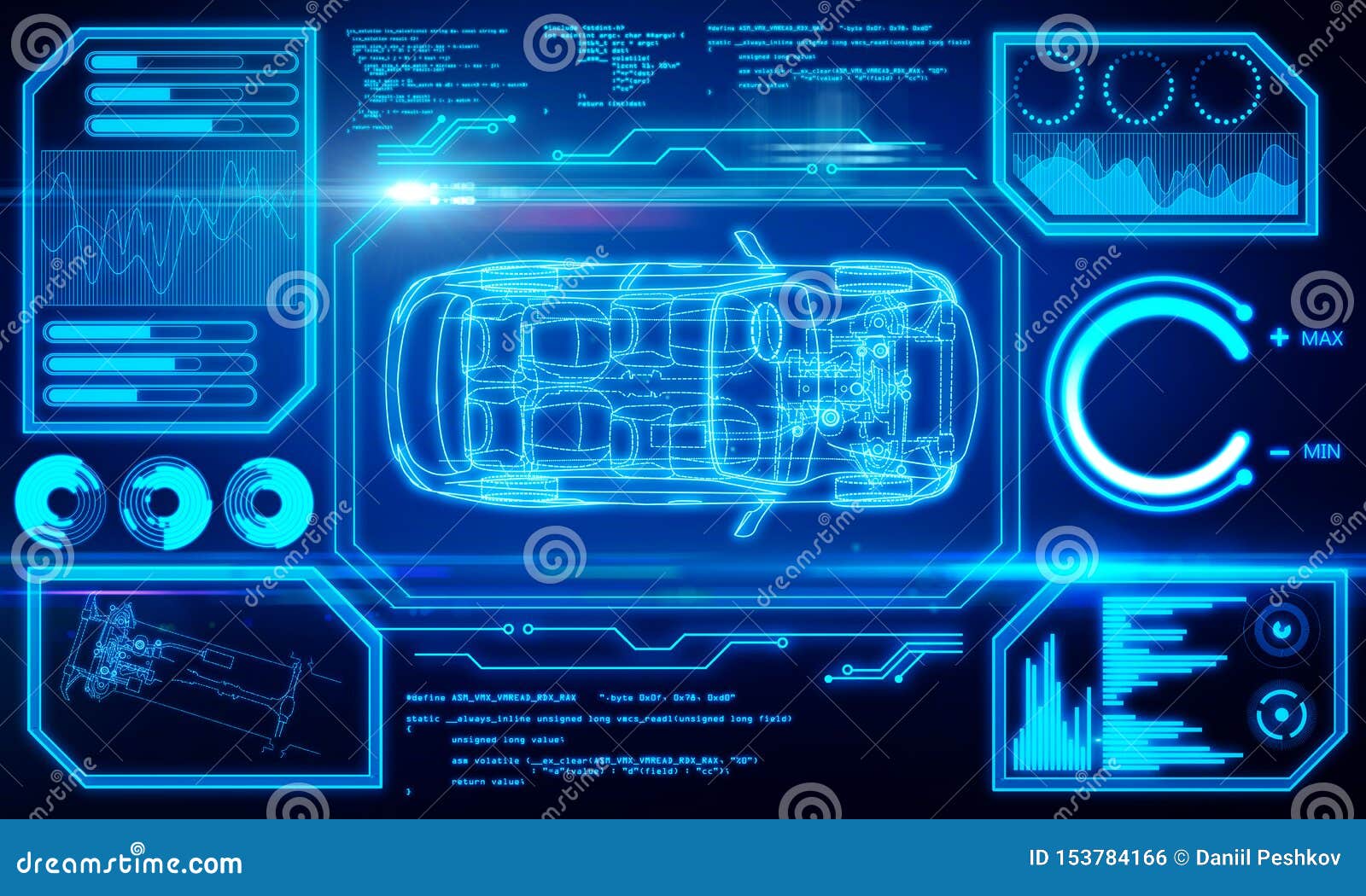 Abstract Blue Car Interface Background Stock Illustration ...