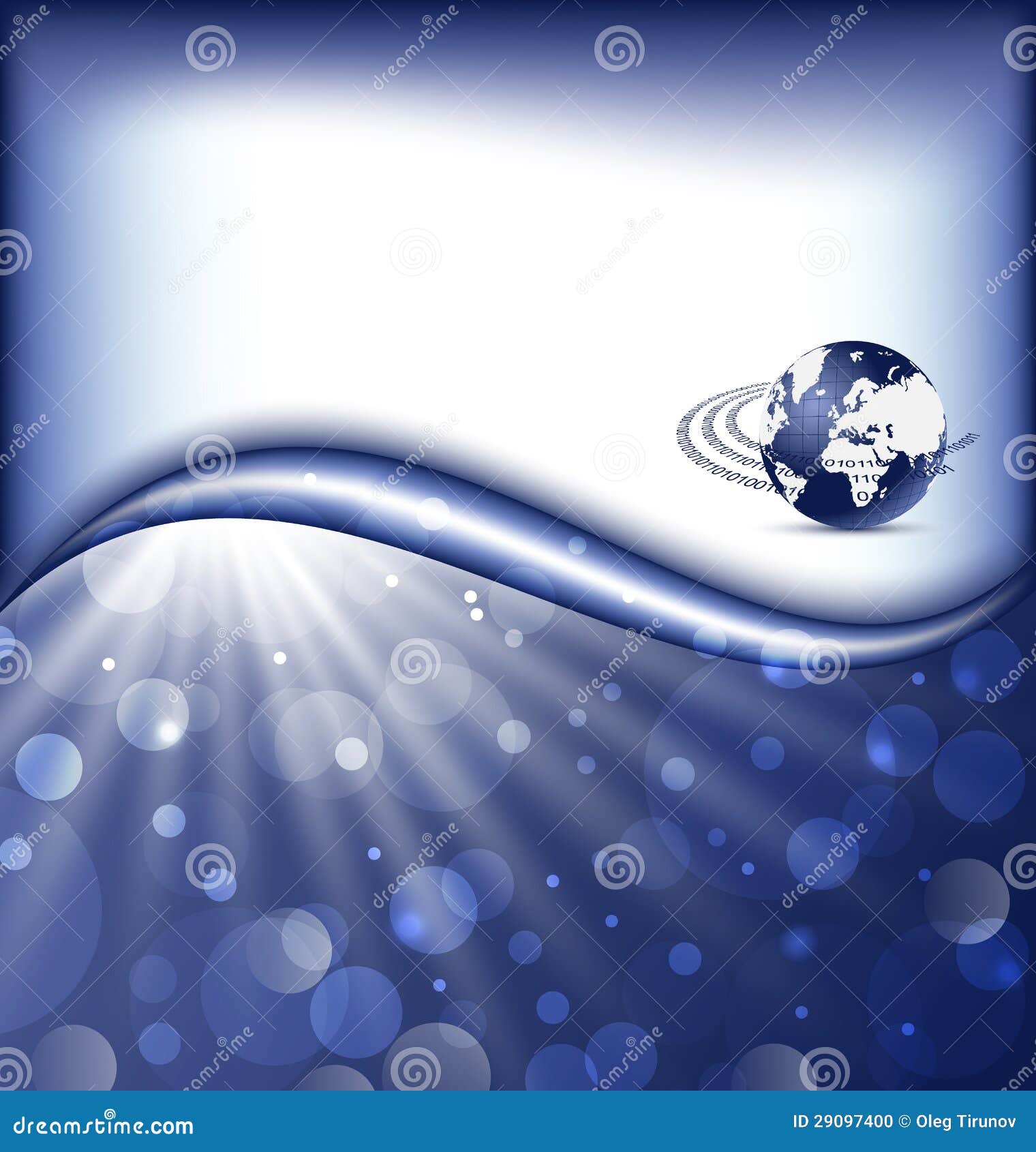 Abstract Blue Card with Earth Planet Stock Vector - Illustration of ...