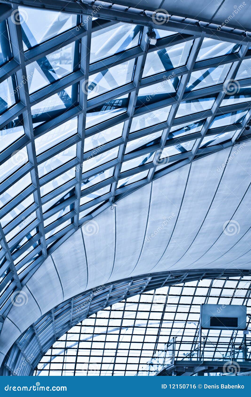 Abstract Blue Ceiling Interior Background Stock Photo - Image of glass ...