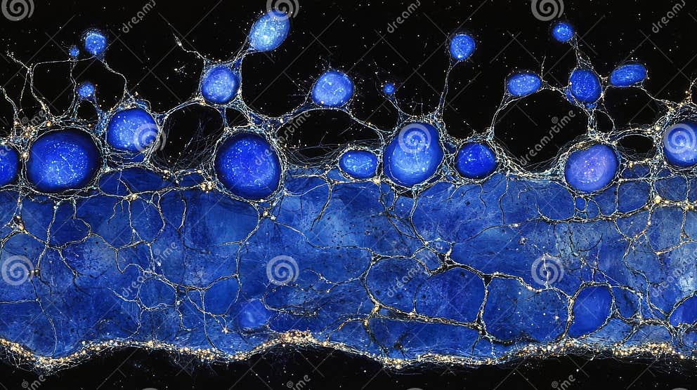 Abstract Blue Cellular Network Structure Image Stock Illustration ...