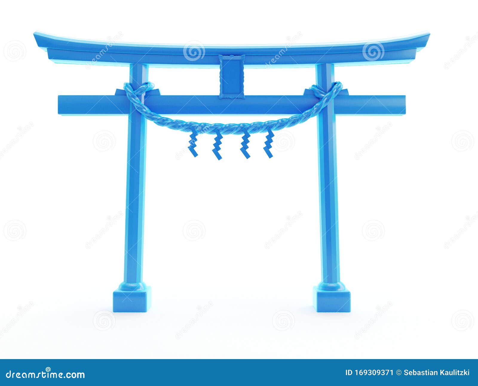 An Abstract Blue Chinese Gate Stock Illustration - Illustration of ...