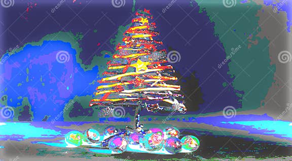 An Abstract Blue Christmas Tree Stock Image - Image of claus ...