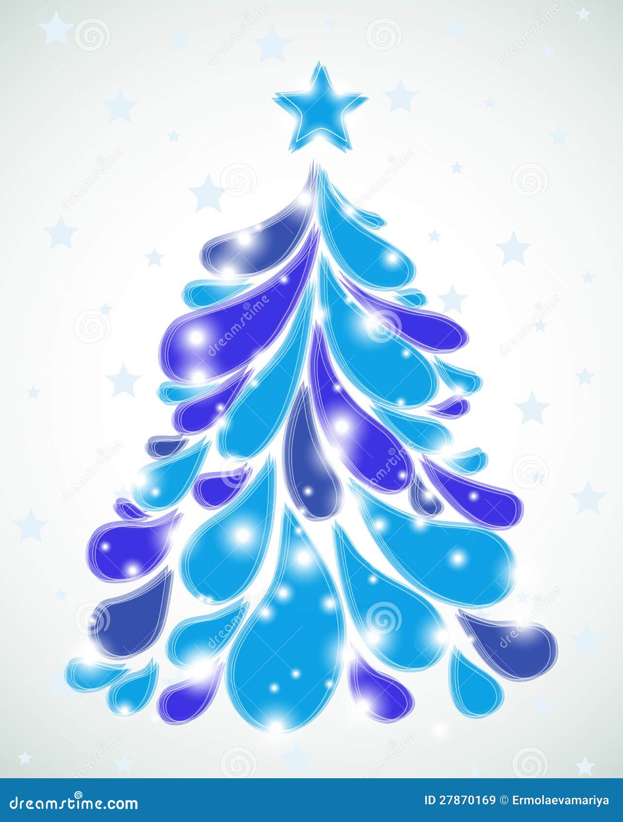 Abstract Blue Christmas Tree. Vector Stock Vector - Illustration of ...