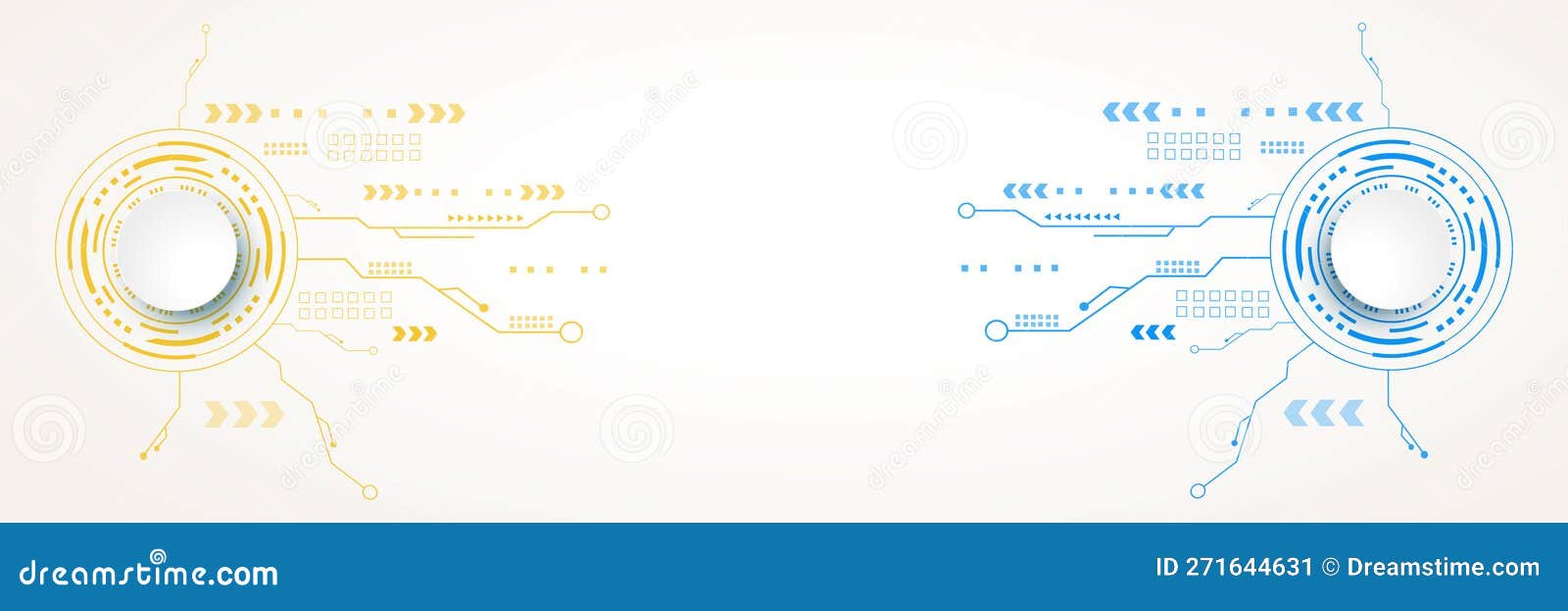 Abstract Blue Circle Digital Over White Background, Illustration Vector ...