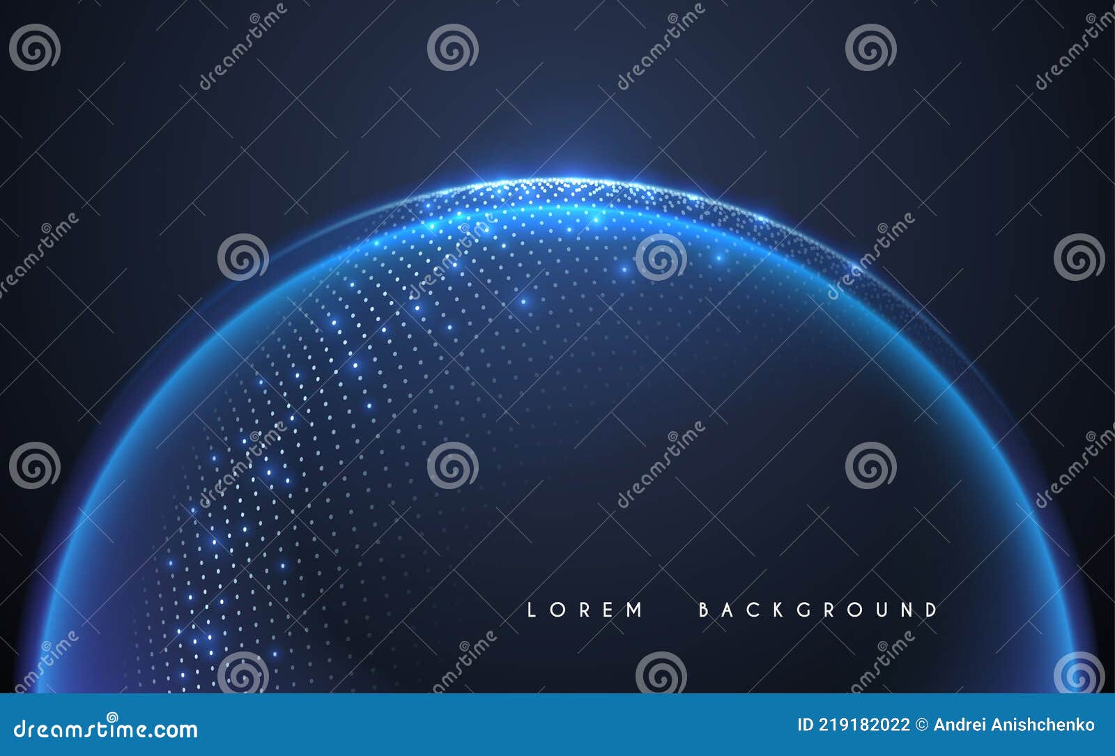 Abstract Blue Circle Effect with Light Dots Stock Vector - Illustration ...