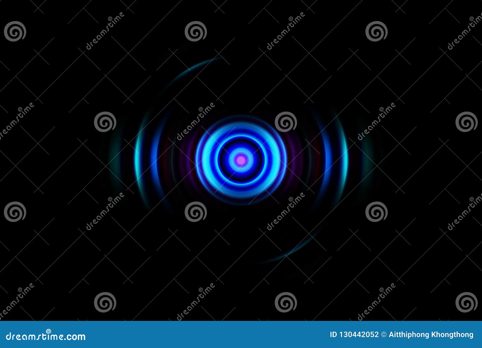 Abstract Blue Circle Effect with Sound Waves Oscillating, Technology ...
