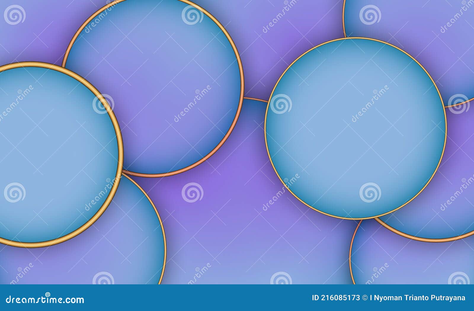 Abstract Blue Circle with Golden Frame Overlapping Layer Stock Vector ...