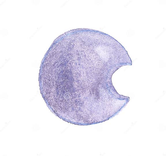 Abstract Blue Circle with Textured Surface and Bite Mark on White ...