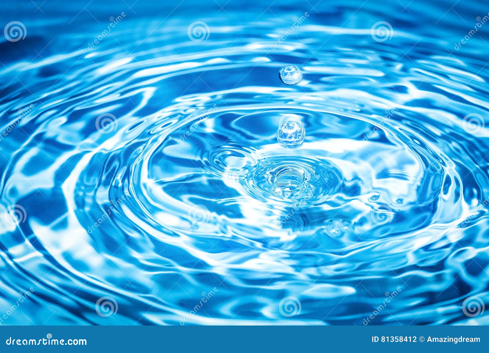 Abstract Blue Circle Water Drop Ripple. Stock Photo - Image of nature ...