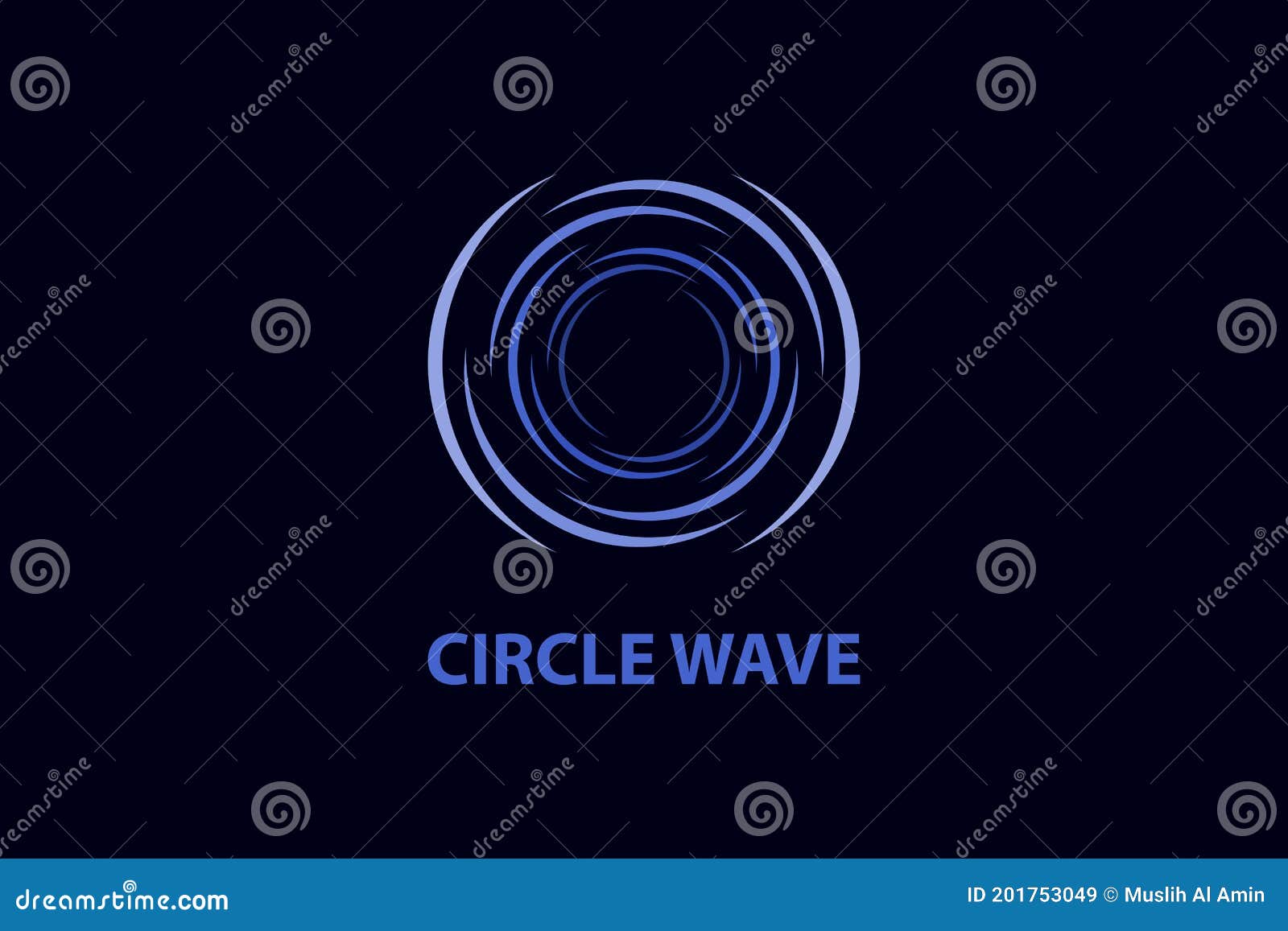 Abstract Blue Circle Wave Design Concept Stock Vector - Illustration of ...