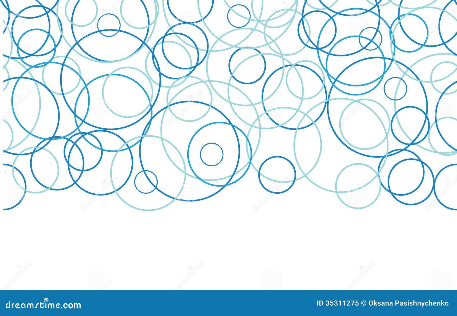 Abstract Blue Circles Horizontal Border Seamless Stock Vector ...