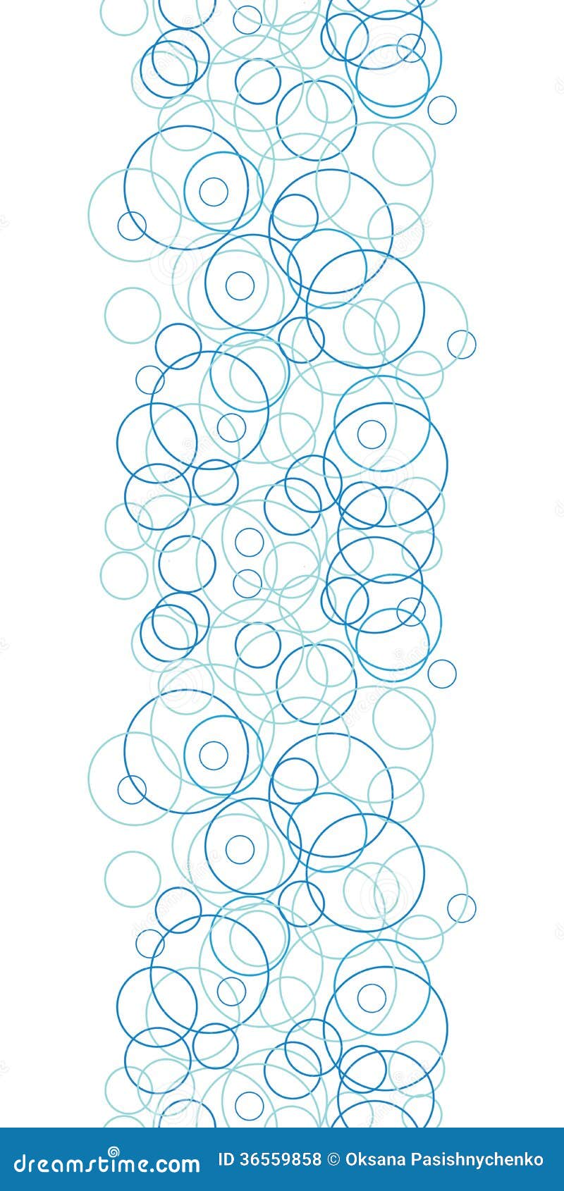 Abstract Blue Circles Vertical Border Seamless Stock Vector ...