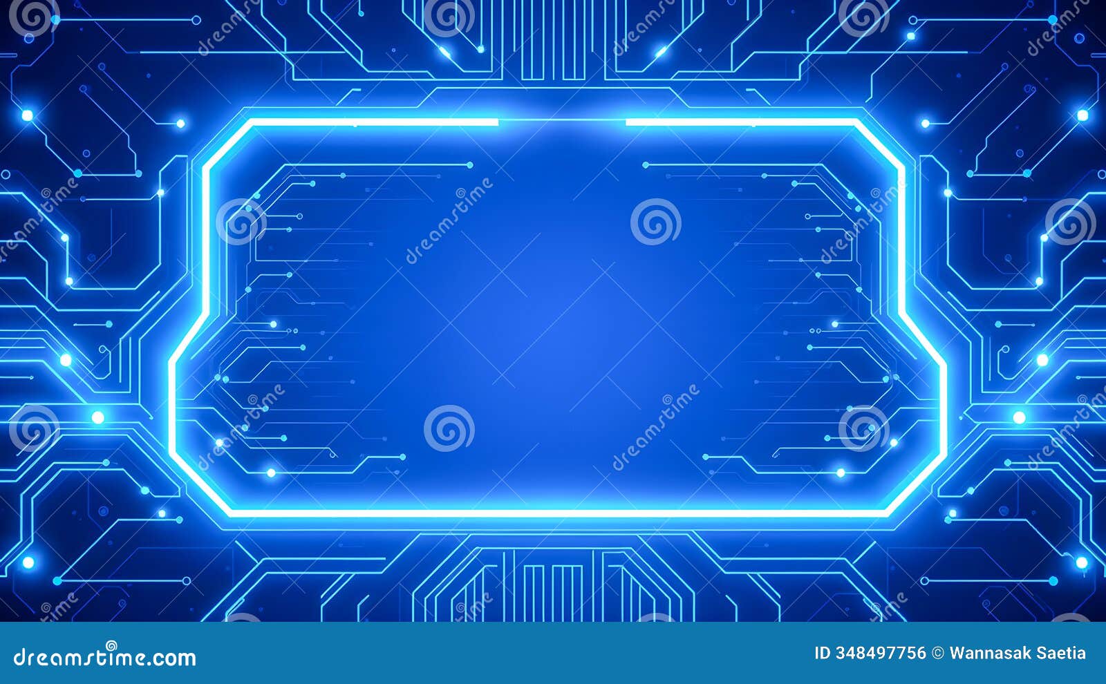 Abstract Blue Circuit Board Background. Technology Concept Stock ...