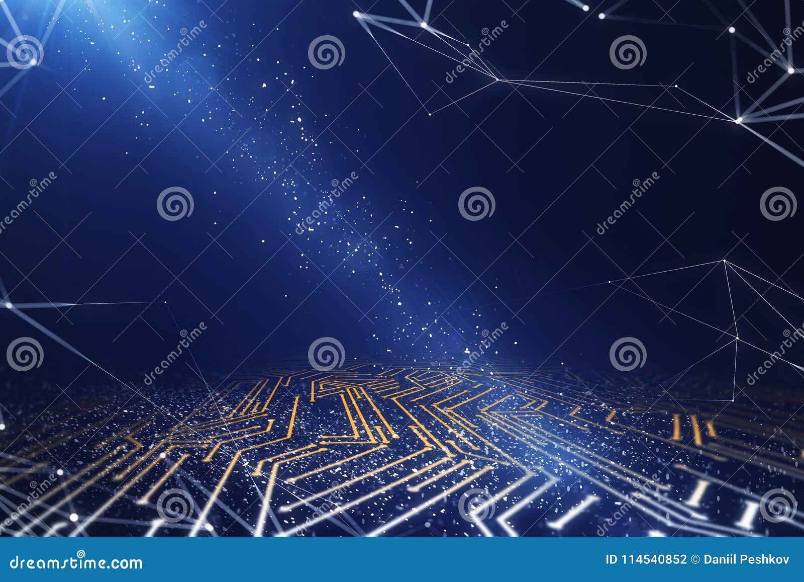 Abstract Blue Circuit Wallpaper Stock Illustration - Illustration of ...