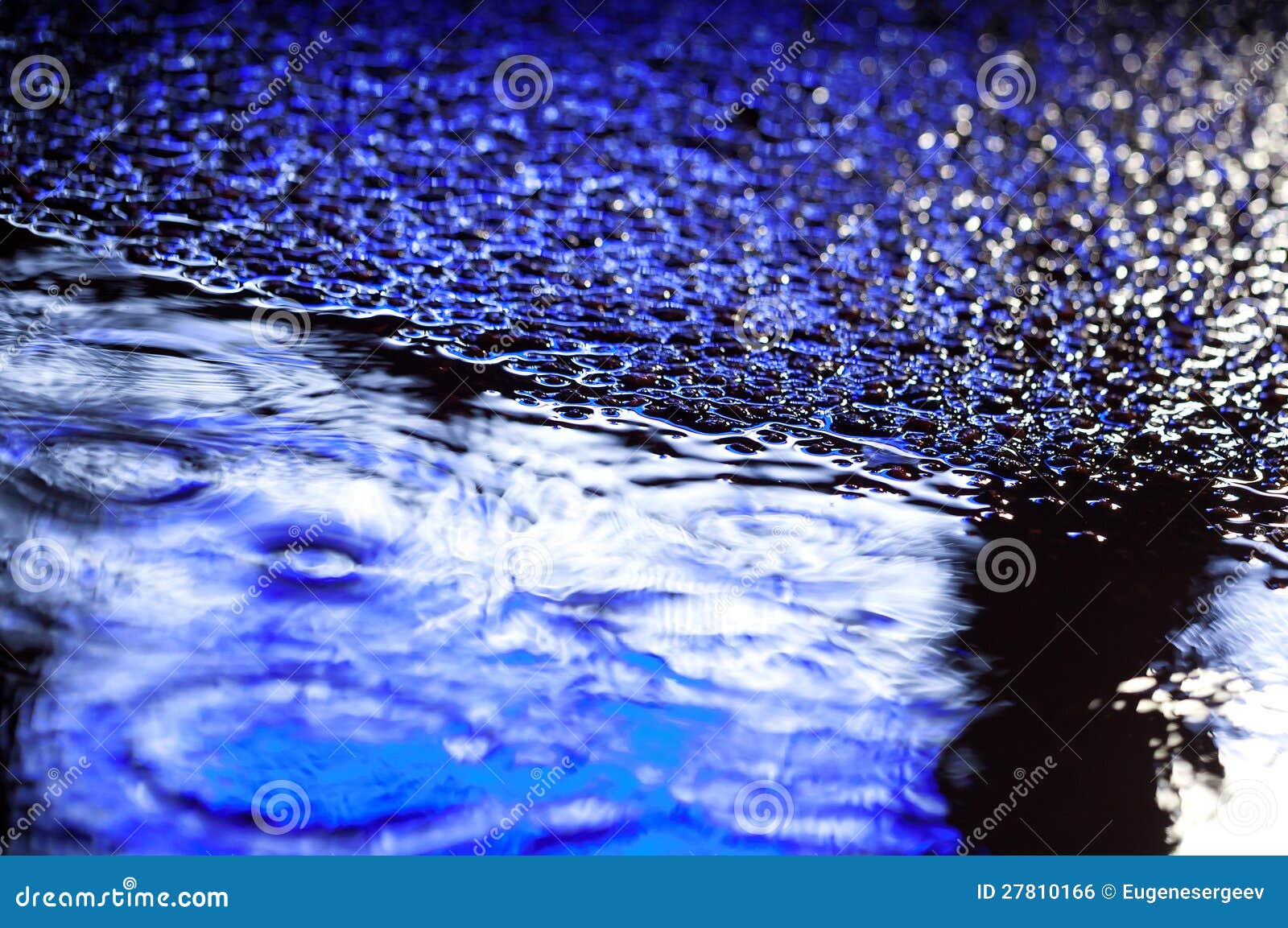 Abstract Blue City Rainy Background Stock Photo - Image of pattern ...