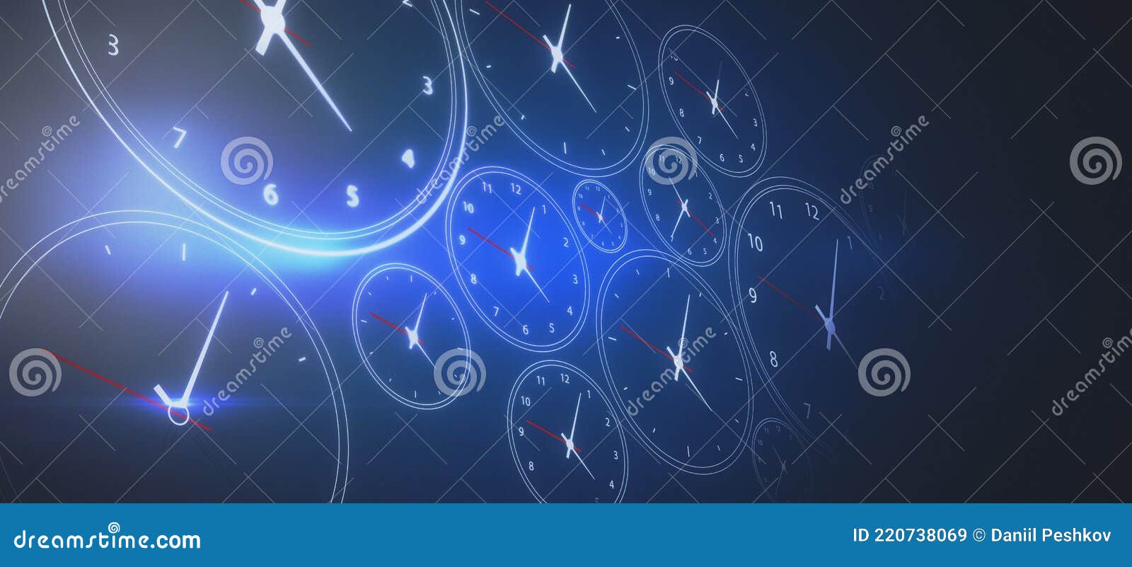 Abstract Blue Clock Background. Stock Illustration - Illustration of ...