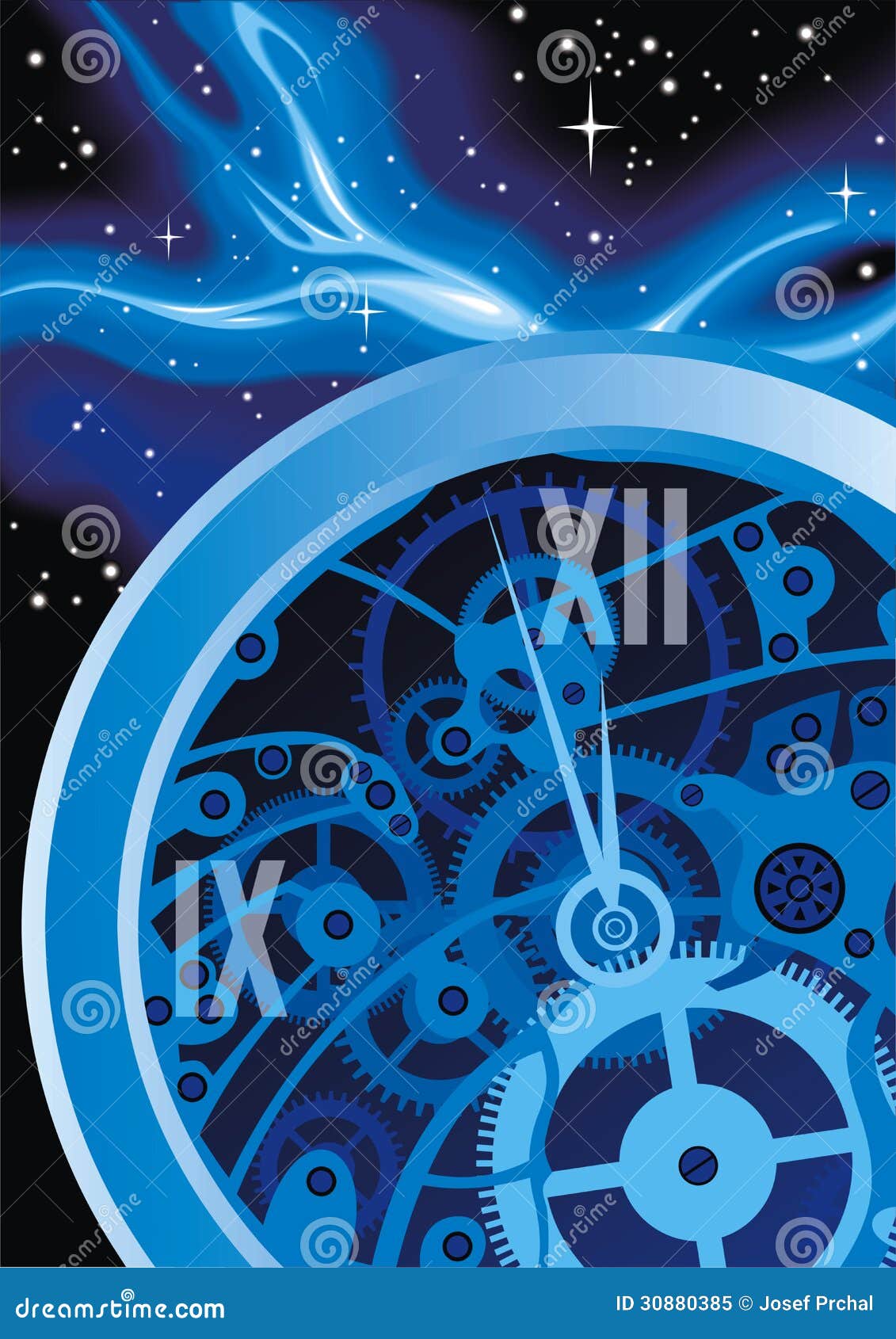 Abstract Blue Clock Machine Stock Illustration - Illustration of ...