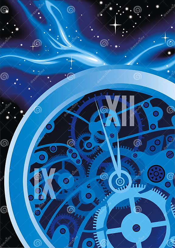 Abstract Blue Clock Machine Stock Illustration - Illustration of ...