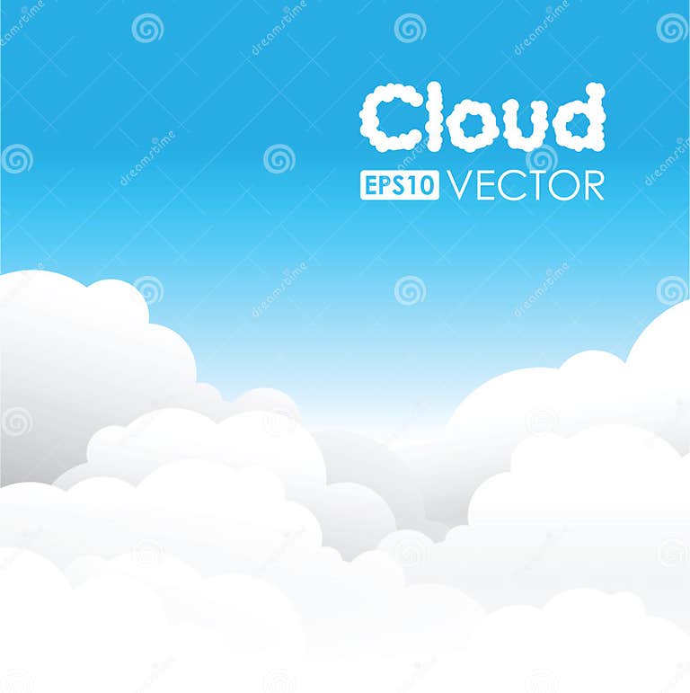 Abstract Blue Cloud Background Stock Vector - Illustration of high ...