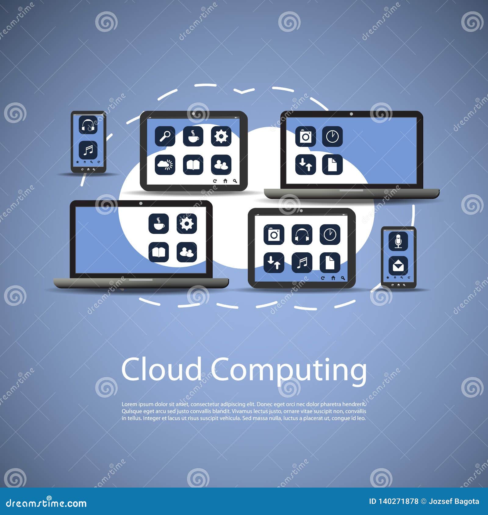 Cloud Computing Concept stock vector. Illustration of icon - 140271878
