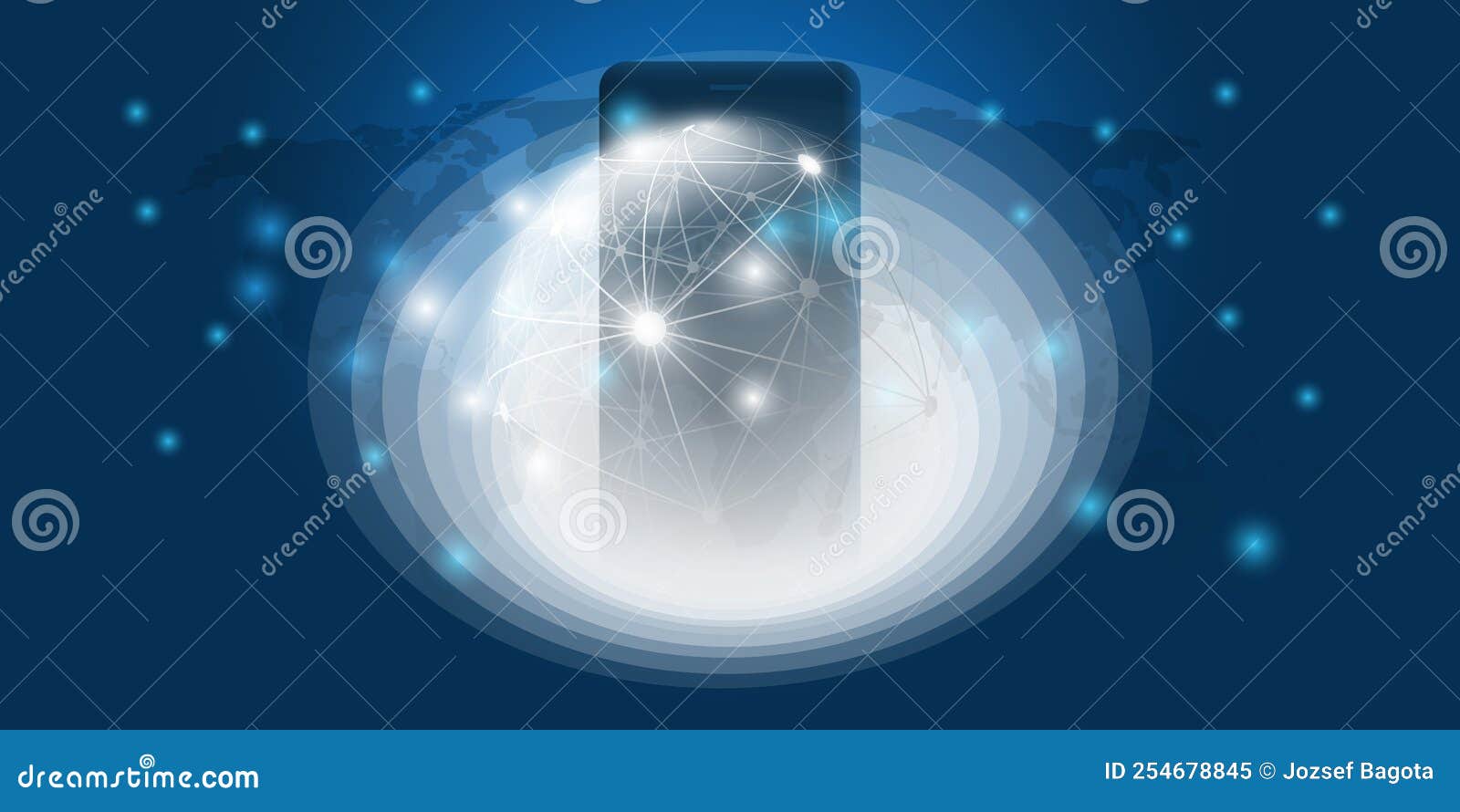 Abstract Blue Cloud Computing, Networks, Mobility, Telecommunications ...