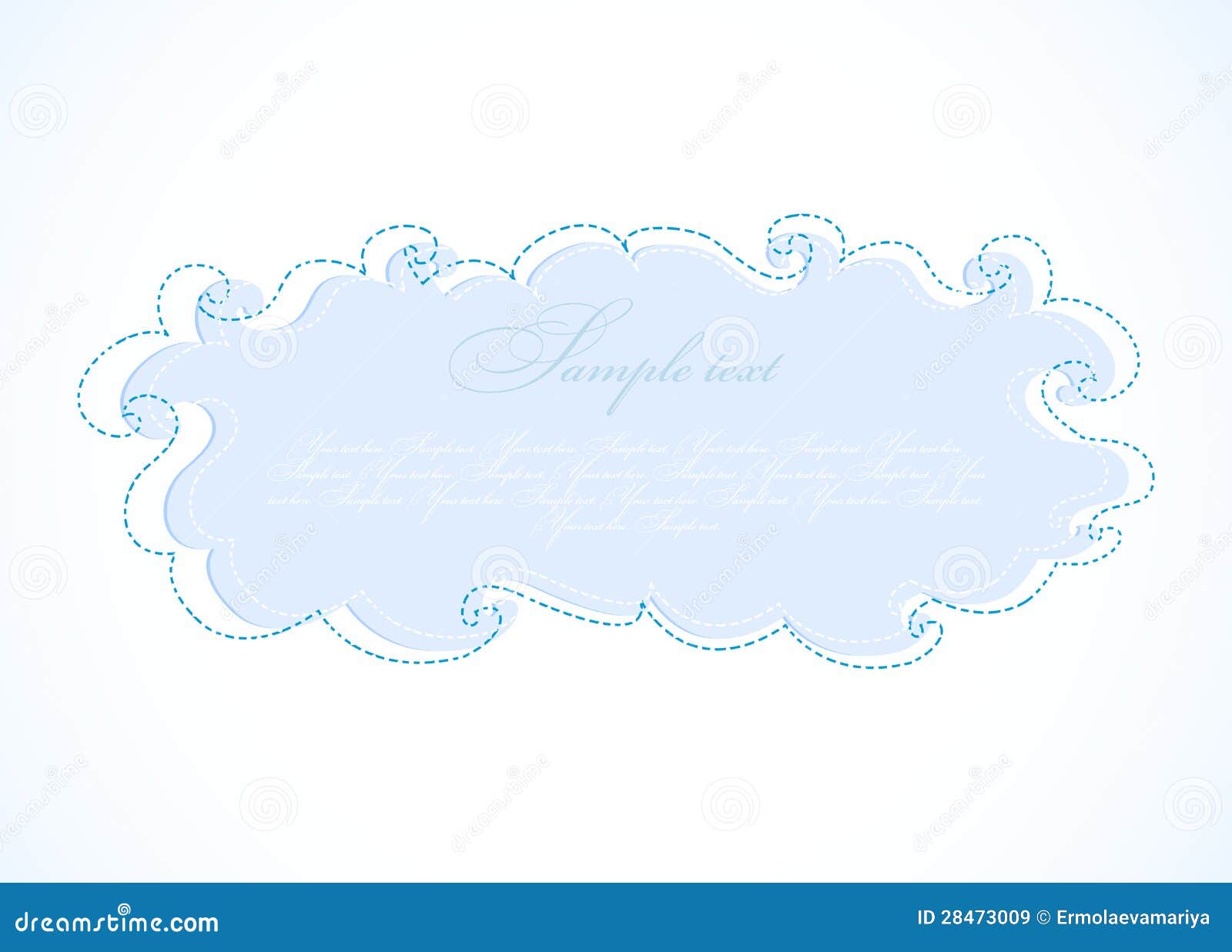 Abstract Blue Cloud. Vector Frame Stock Vector - Illustration of icon ...