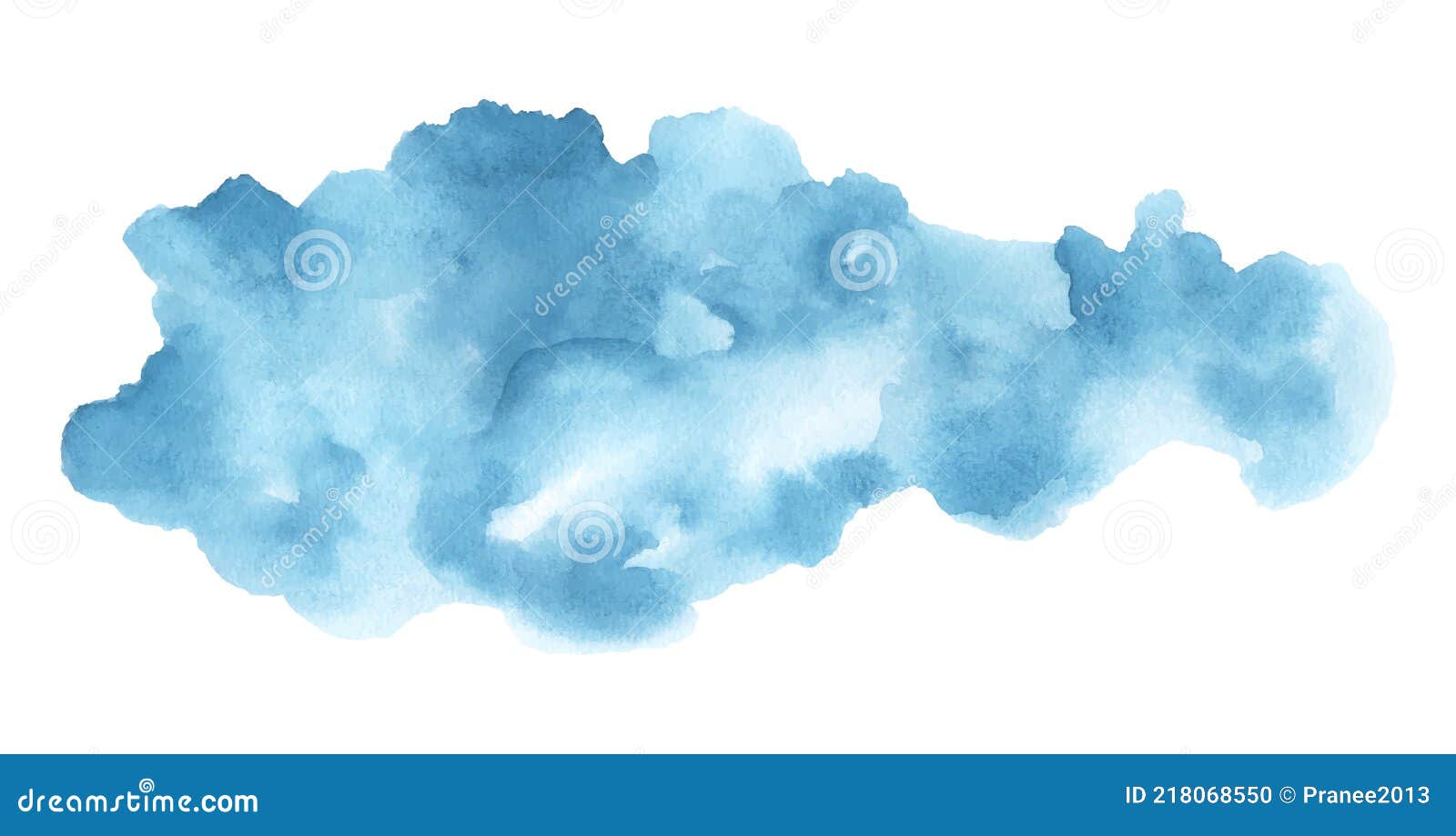 Abstract Blue Cloud Watercolor Stain Stock Vector - Illustration of ...