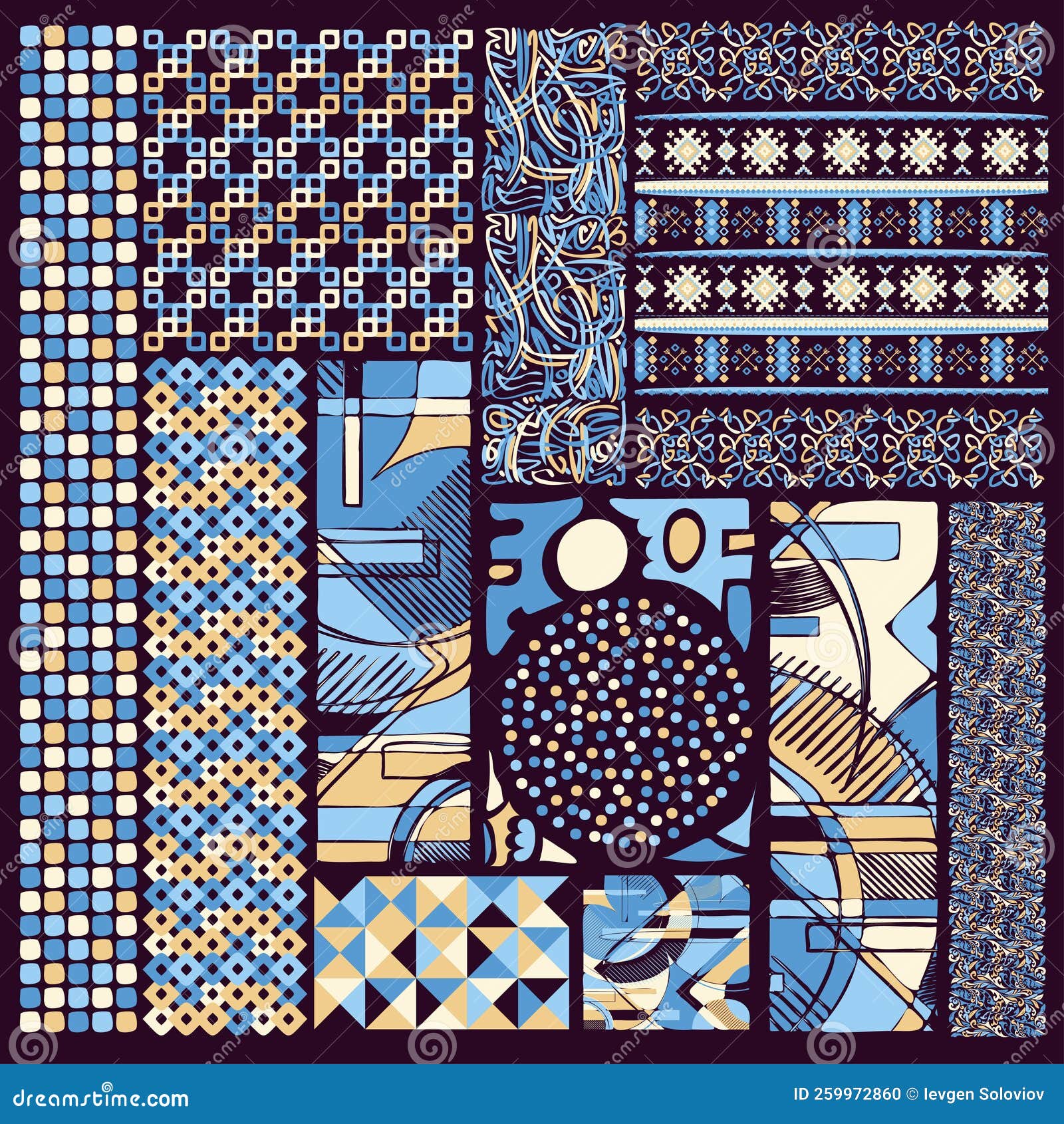 Abstract Blue Color Design Collage Stock Vector - Illustration of ...