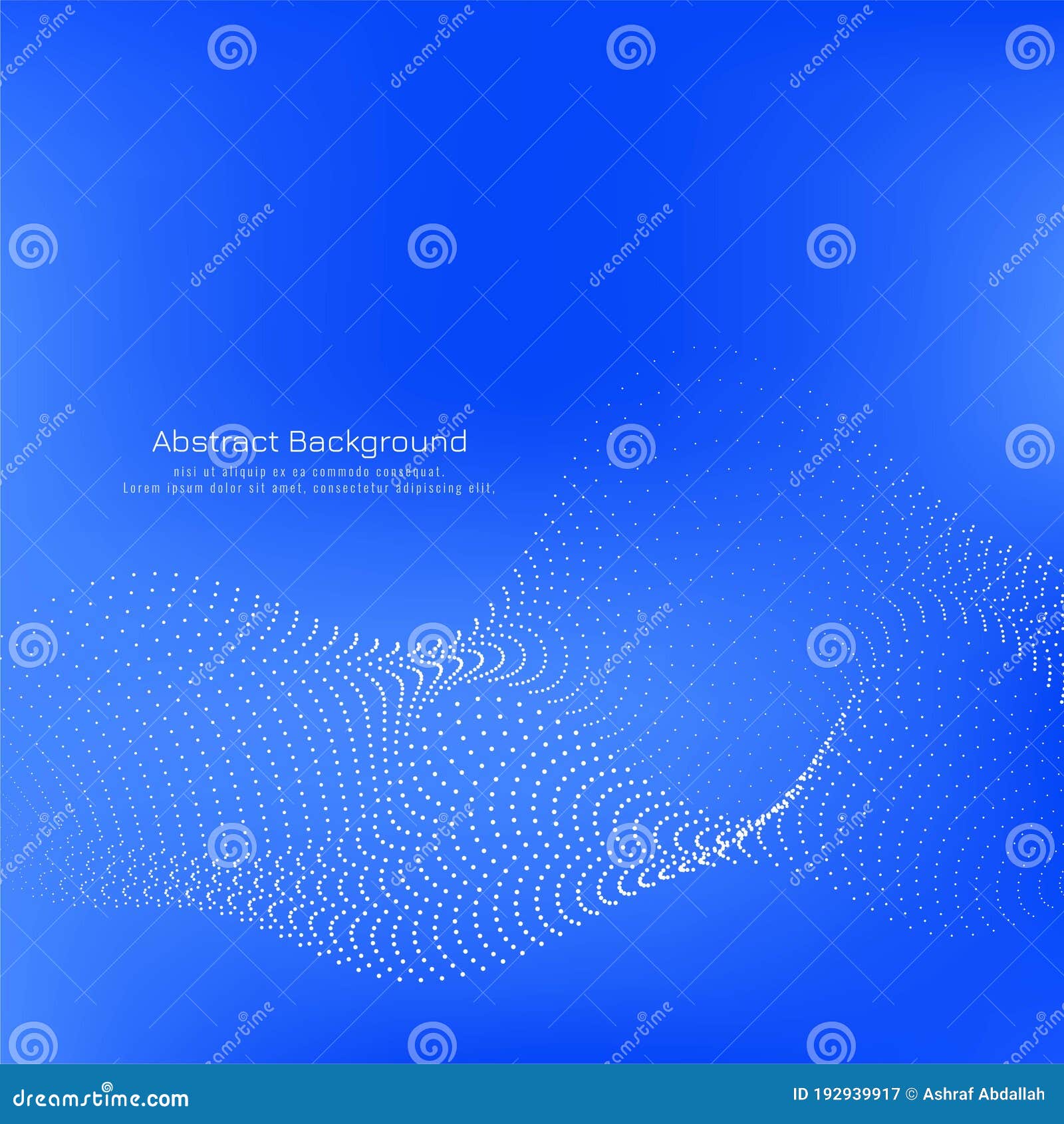Abstract Blue Color Dotted Wave Background Stock Vector - Illustration ...
