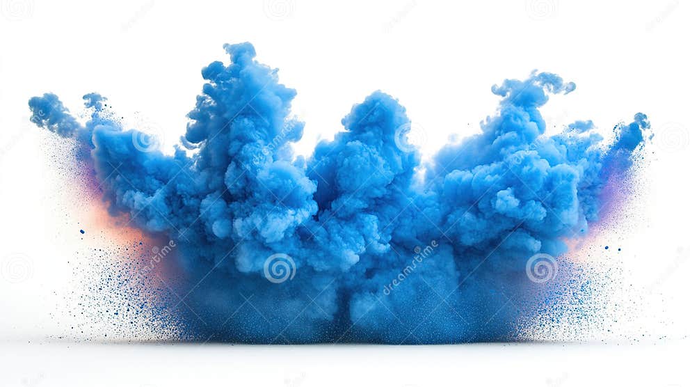 Abstract Blue Color Explosion Isolated on White Background Stock ...