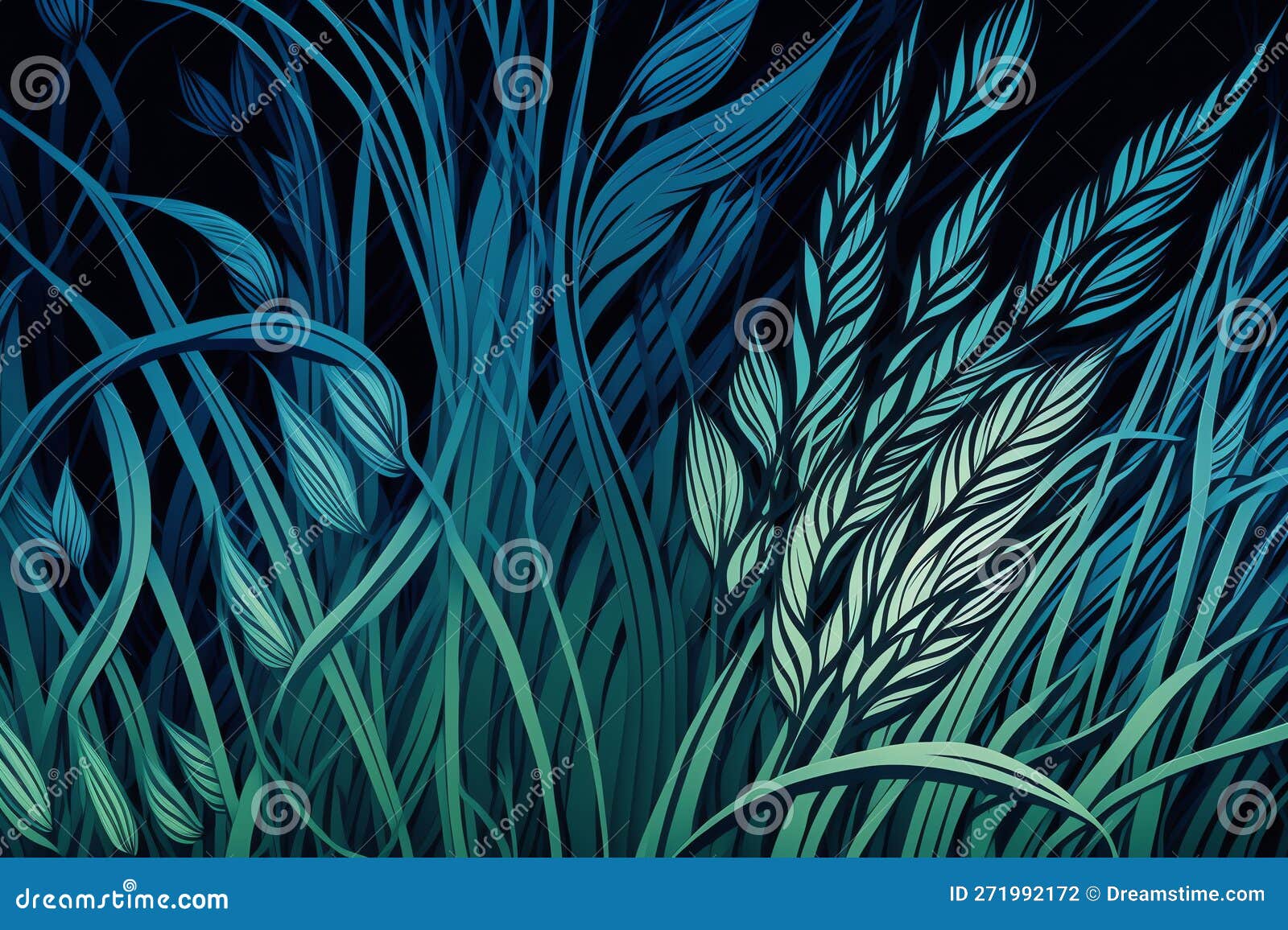 Abstract Blue Color Grass Background. Colored Background. Generative AI ...