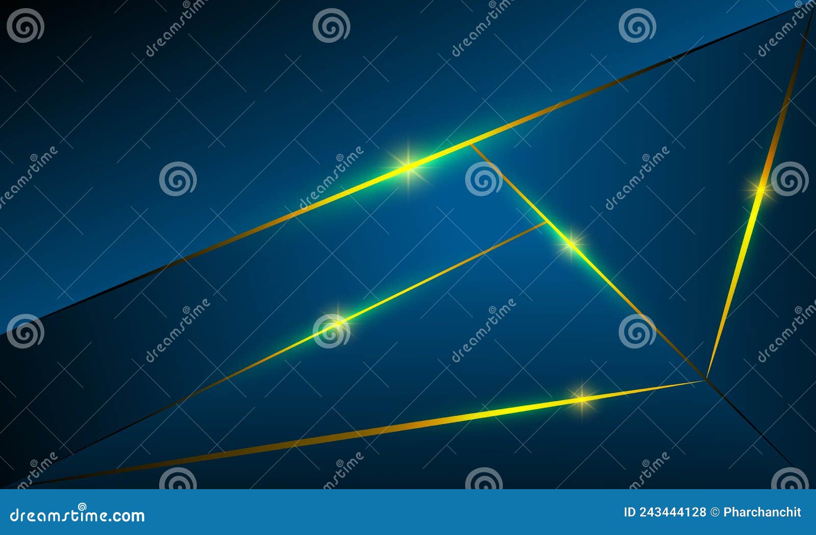 Abstract Blue Color Polygon Triangles Shape Background. Glowing Stock ...