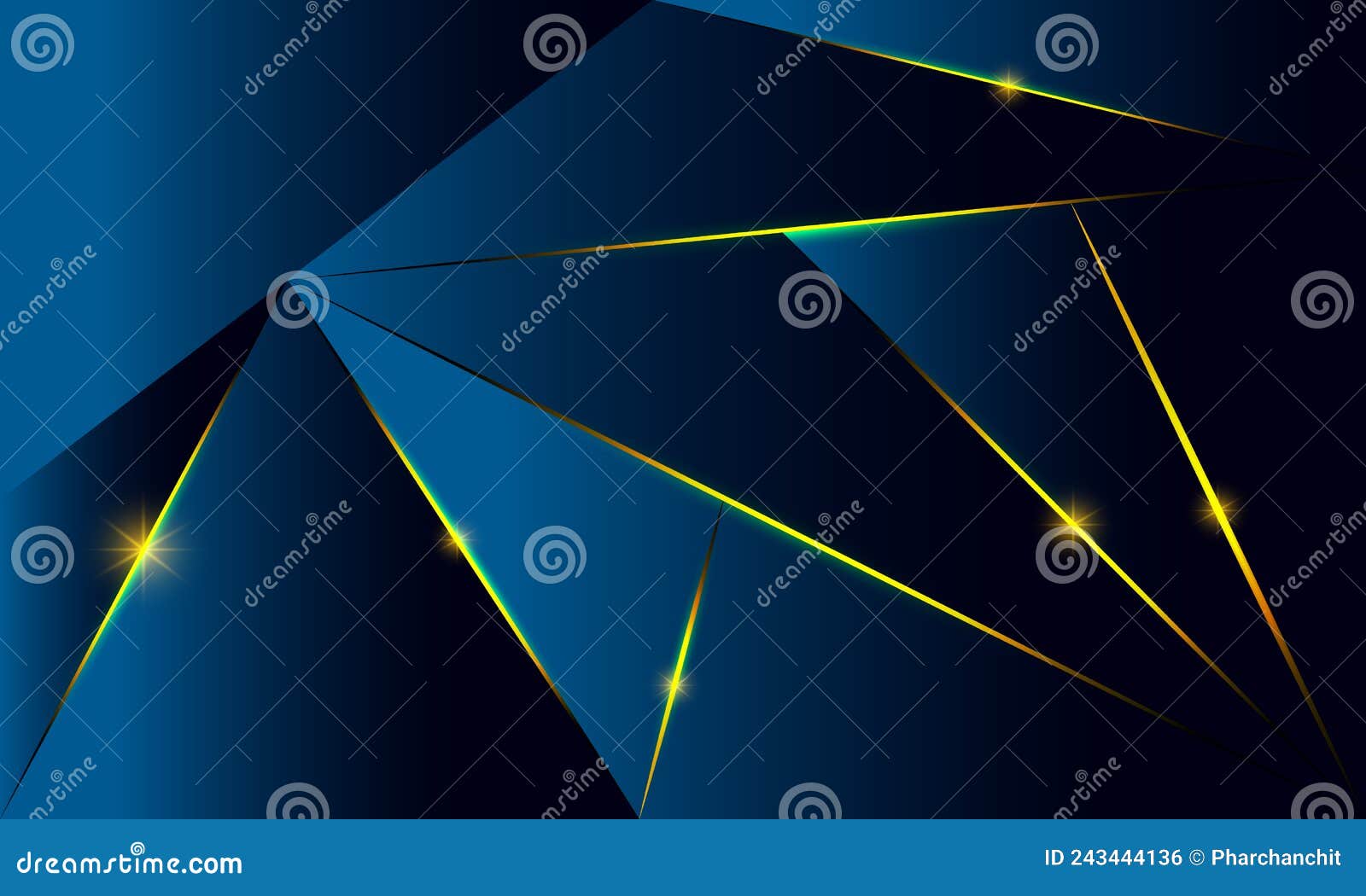 Abstract Blue Color Polygon Triangles Shape Background. Glowing Stock ...