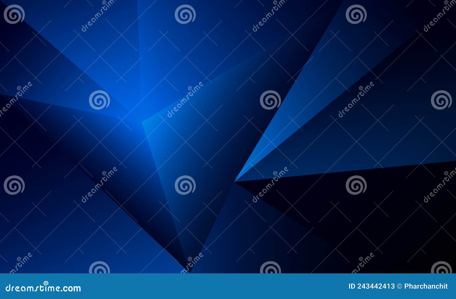 Abstract Blue Color Polygon Triangles Shape Background. Glowing Stock ...
