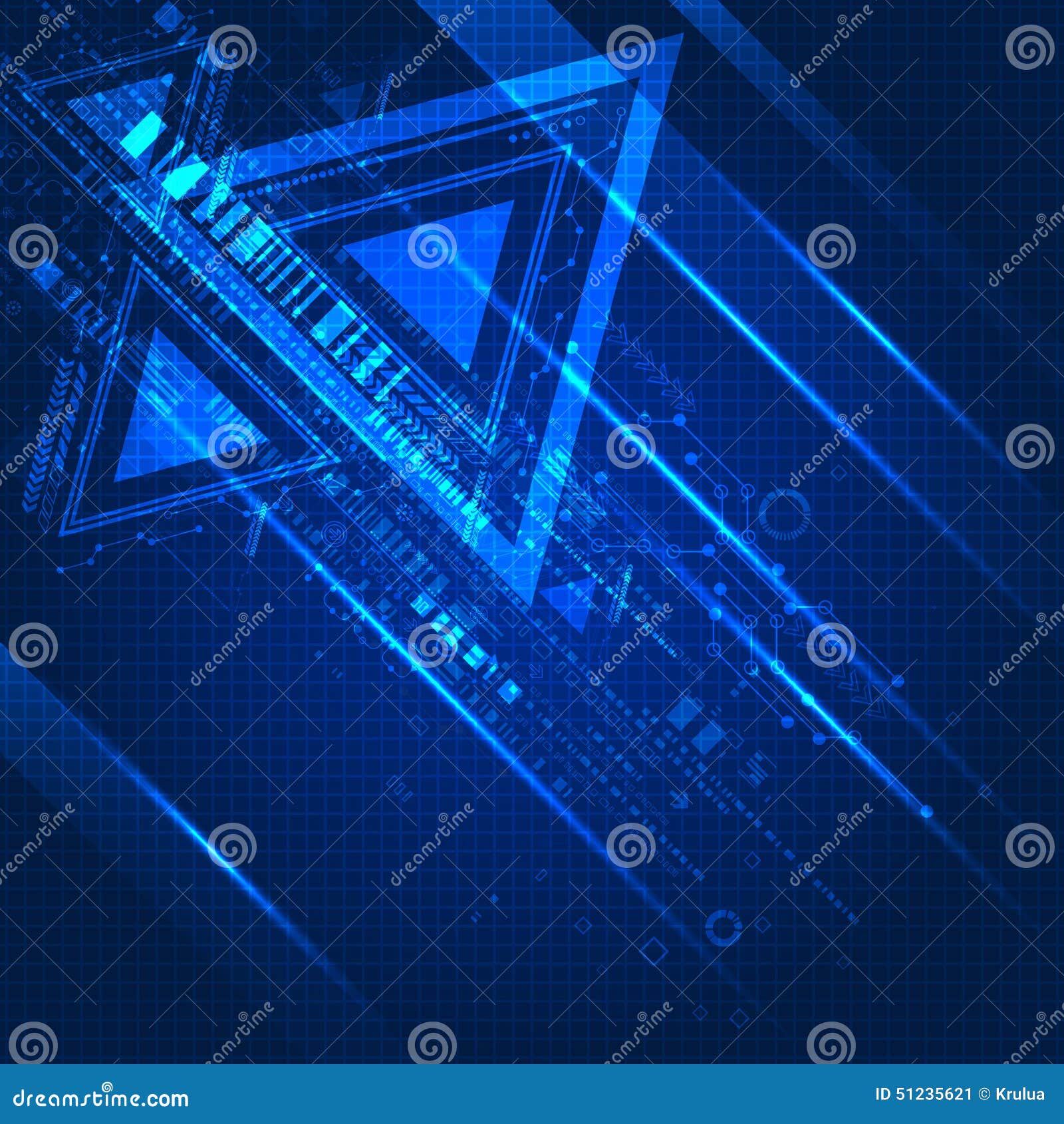 Abstract Blue Color Technological Background. Stock Vector ...