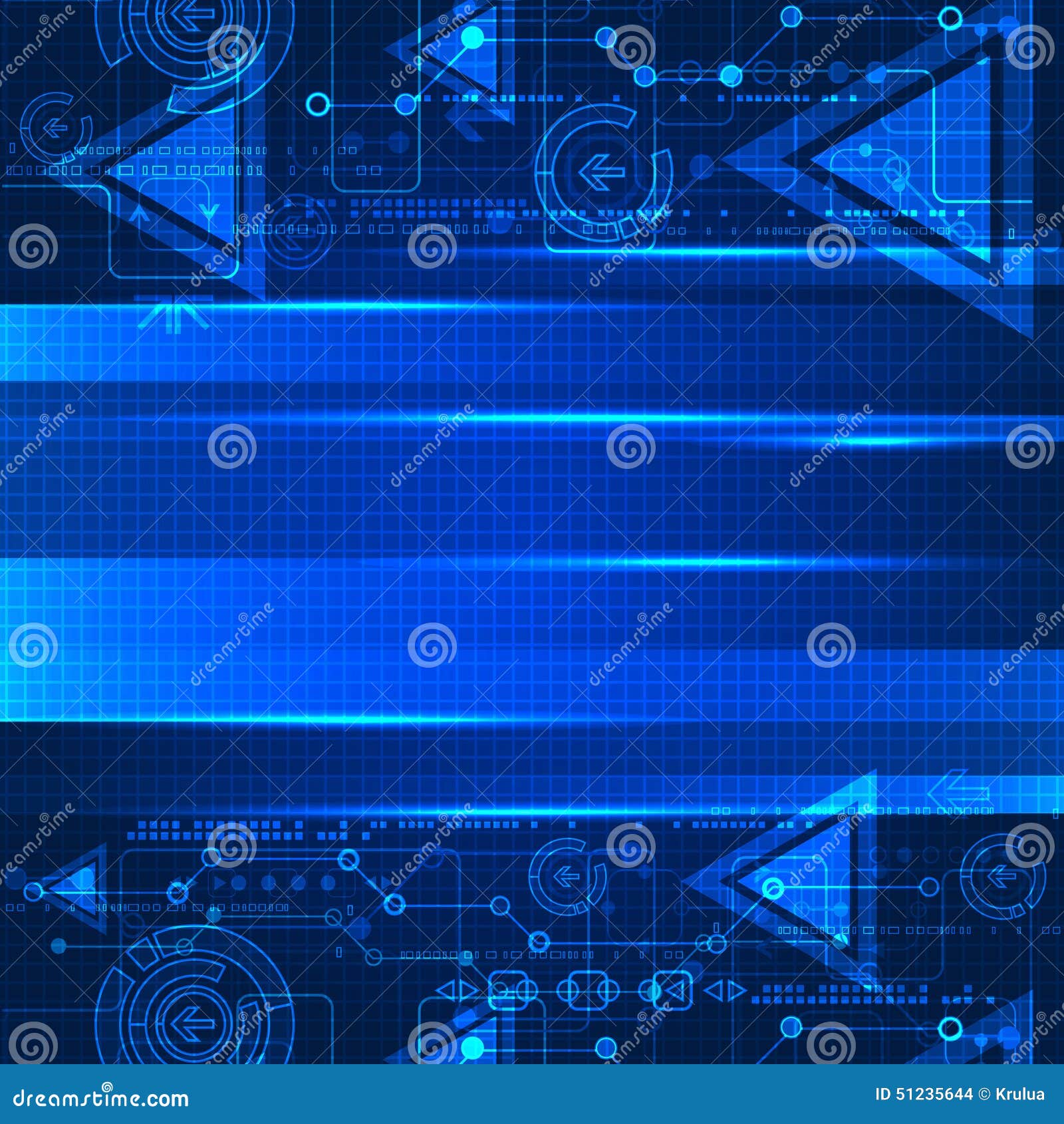 Abstract Blue Color Technological Background. Stock Vector ...