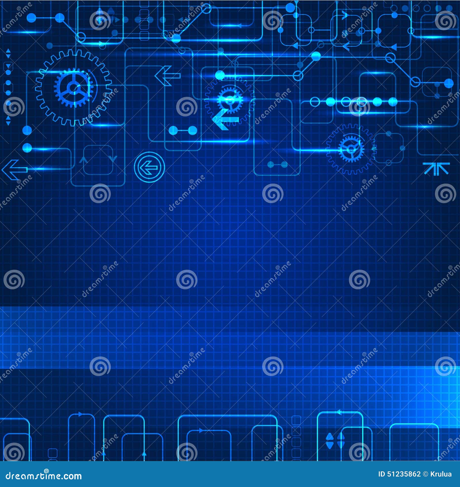 Abstract Blue Color Technological Background. Stock Vector ...