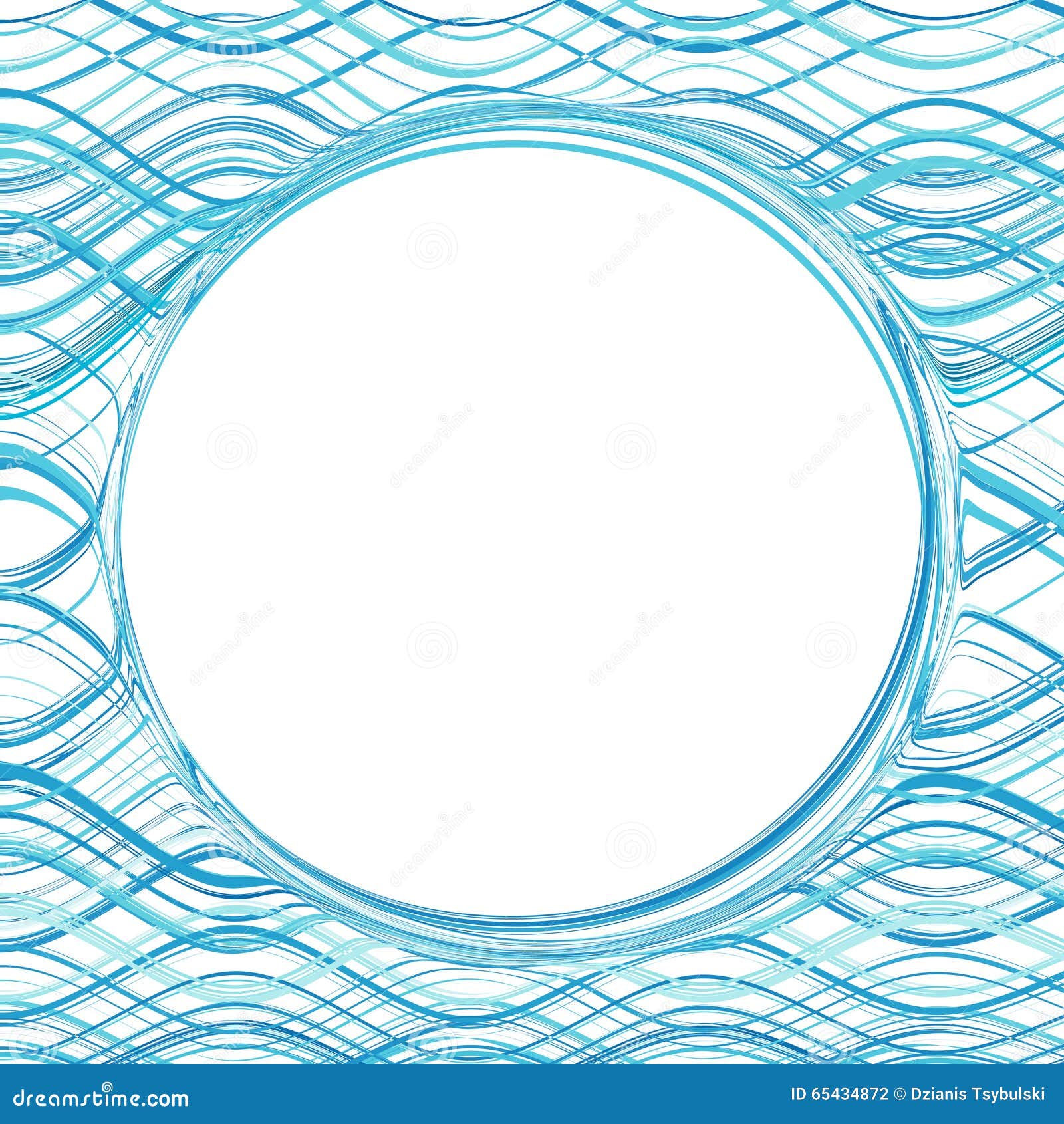 Abstract Blue Color Water Wave Frame Background Stock Vector ...