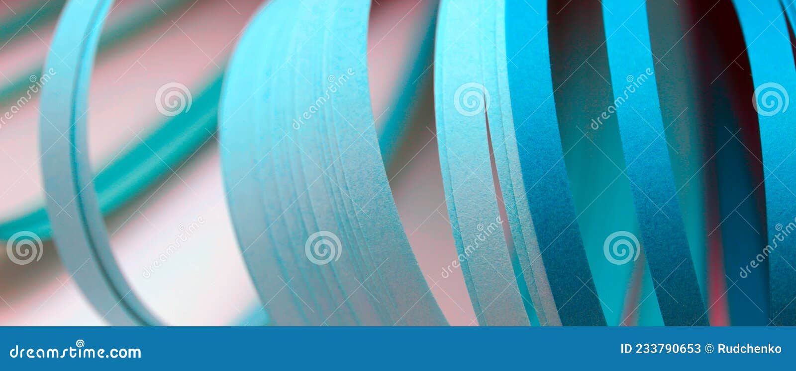 Abstract Blue Color Wave Curl Wave Strip Paper Horizontal Background ...