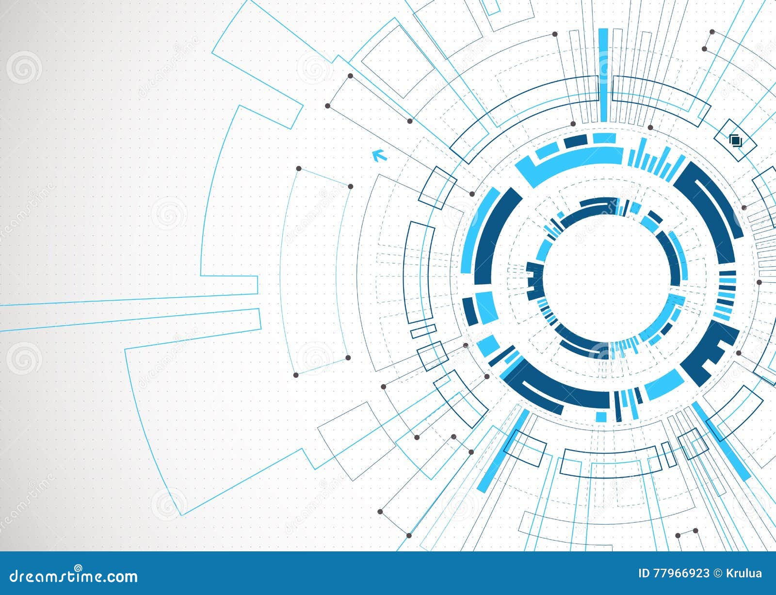 Abstract Blue Colored Technological Background with Various Tec Stock ...