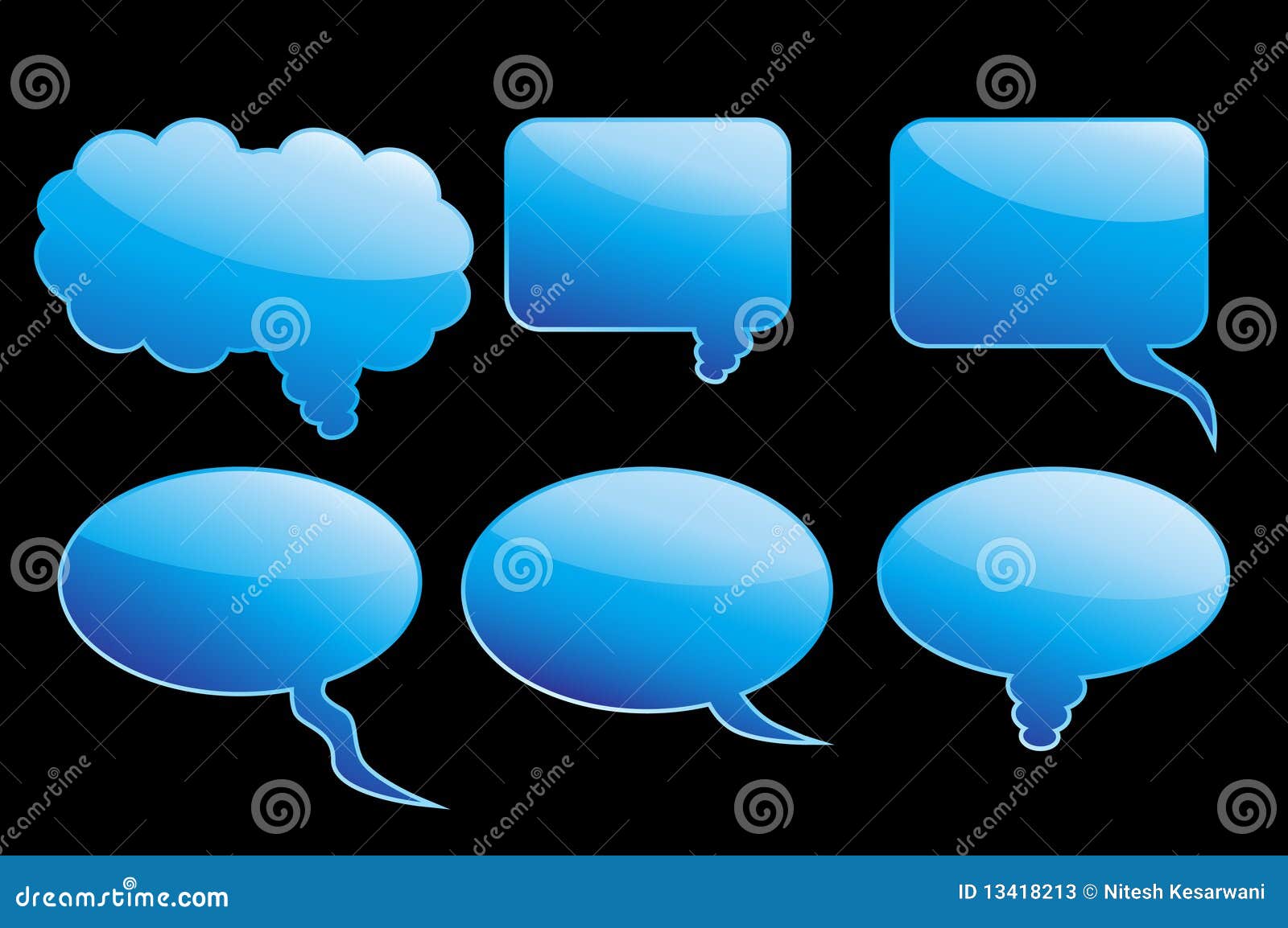 Abstract Blue Colour Callout Set Stock Vector - Illustration of symbols ...